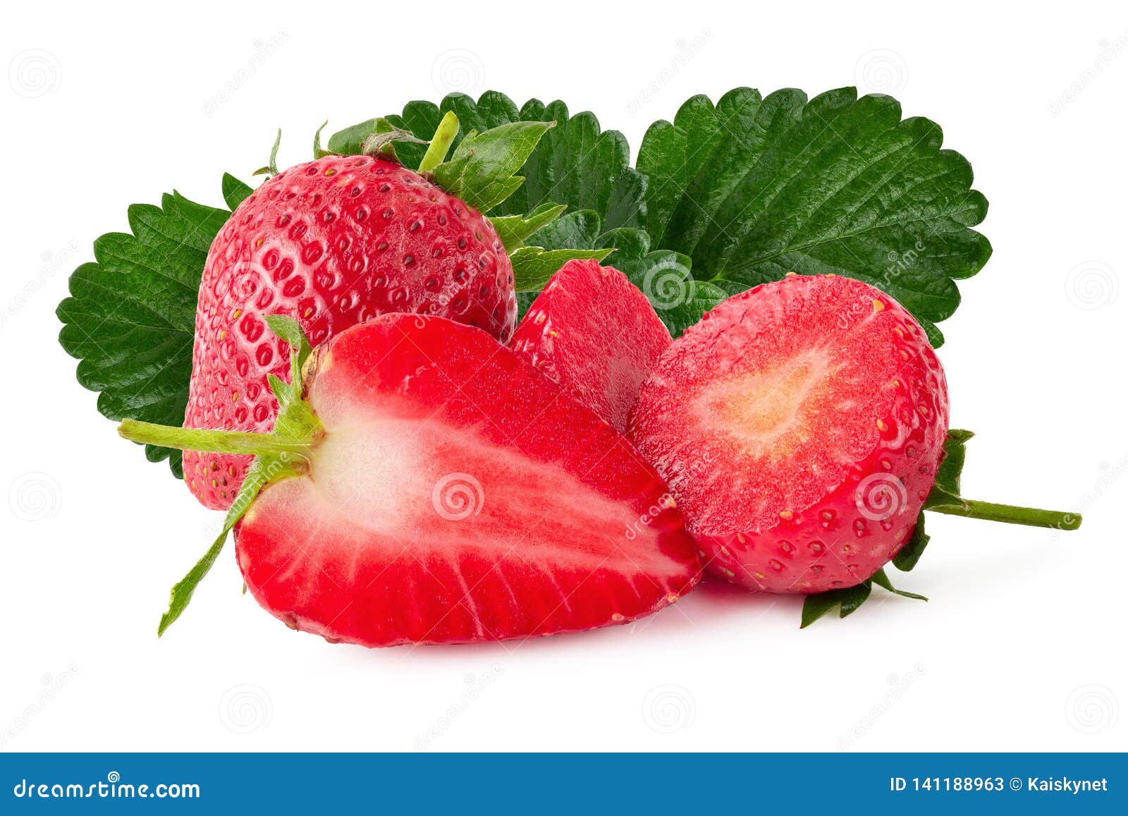 Fresh Strawberries Isolated Over a White Background Stock Image - Image ...