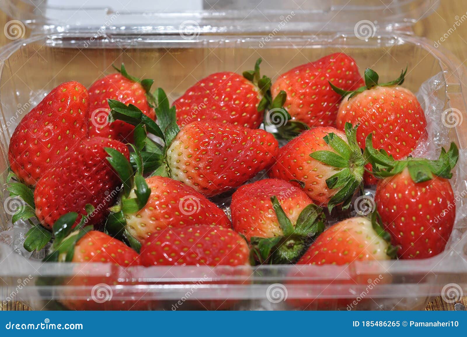 Fresh Strawberries Packed with Plastic Pack Stock Image - Image of ...