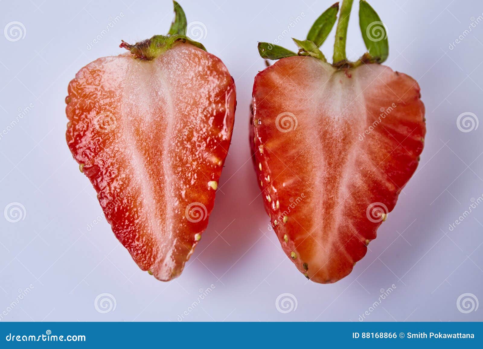 Fresh Strawberries Slice On White Background Stock Photo - Image of ...