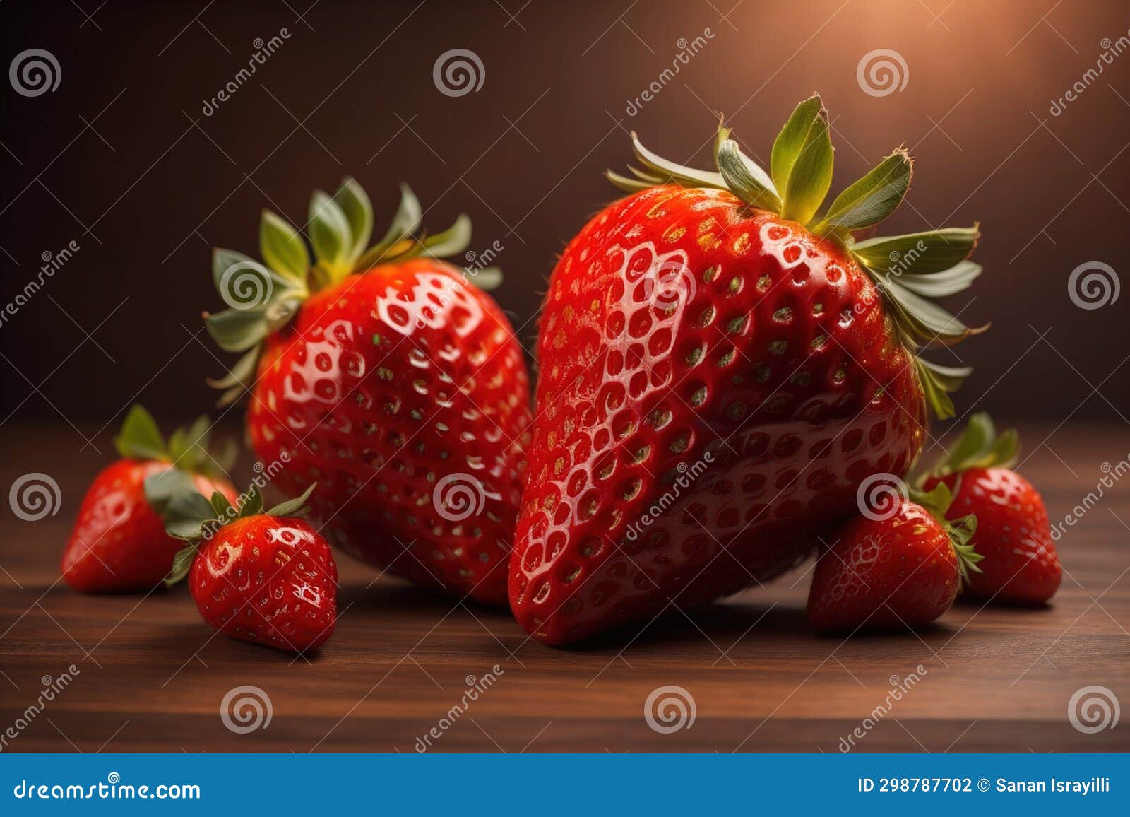 Fresh Strawberries on a Solid Color Background. Generative Ai Stock ...