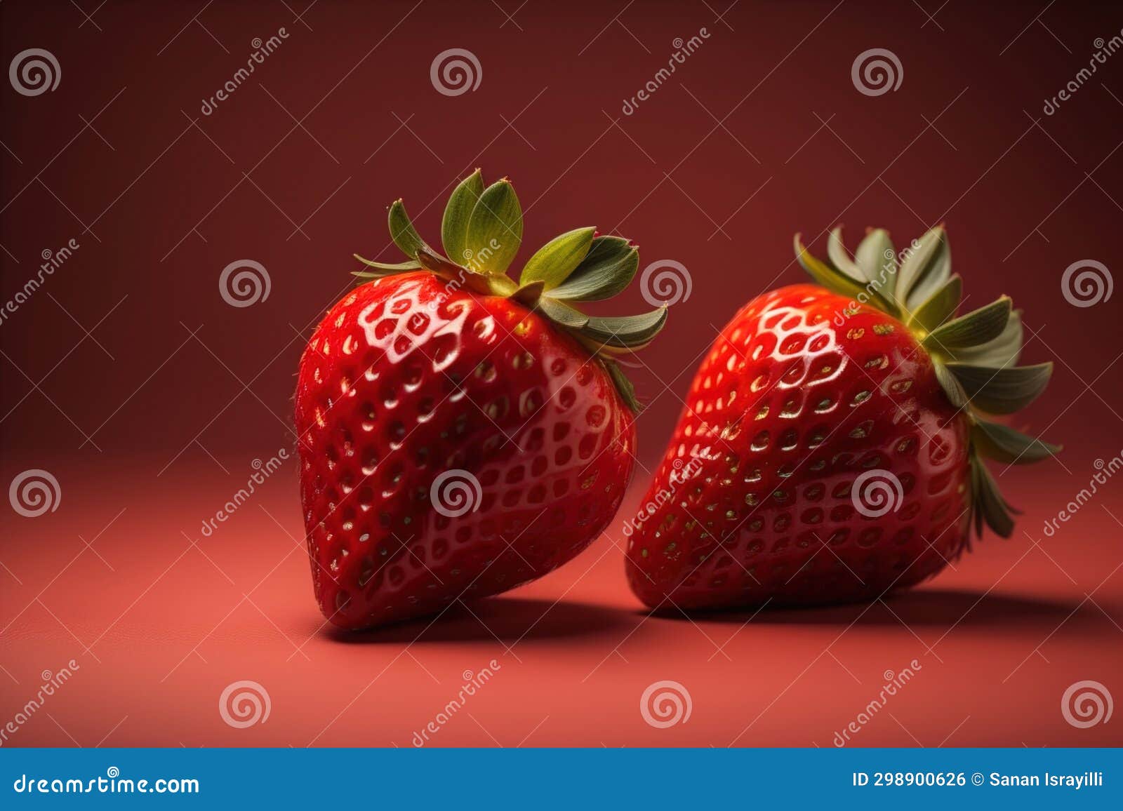 Fresh Strawberries on a Solid Color Background. Generative Ai Stock ...