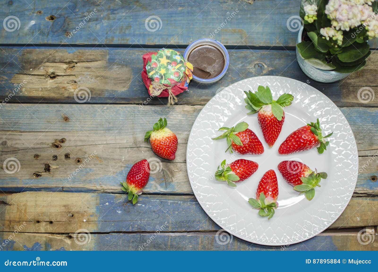 Fresh Strawberries on White Plate Stock Photo - Image of fresh, healthy ...