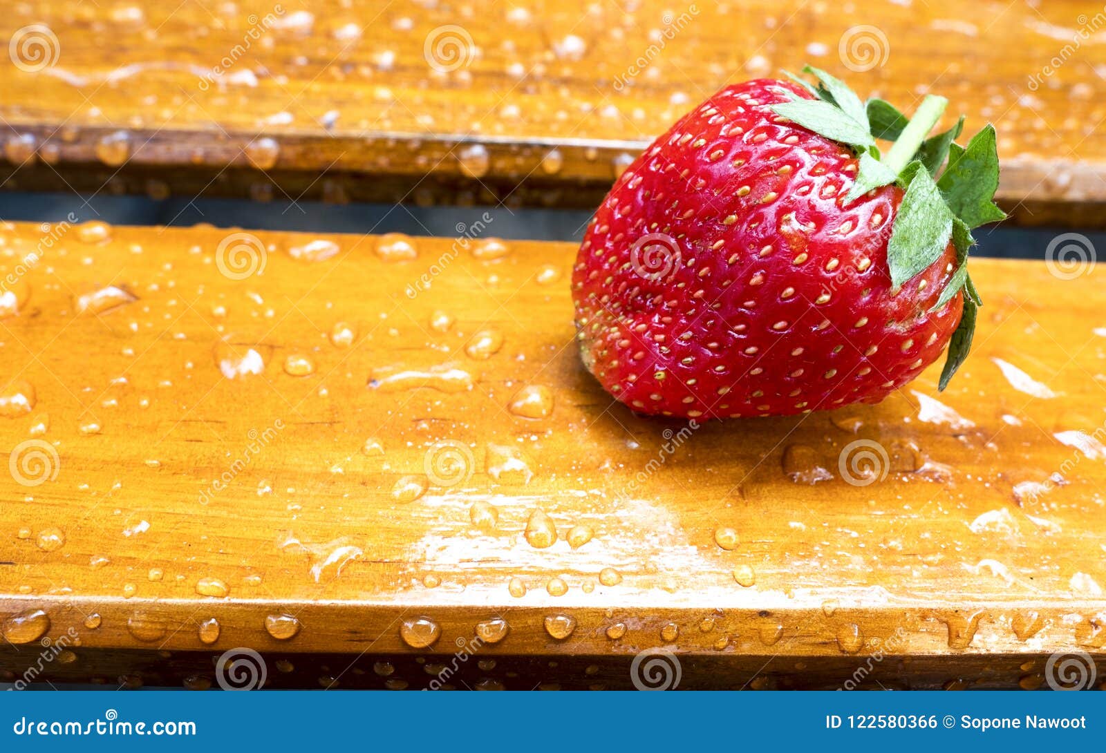 Fresh Strawberry on a Bench Stock Photo - Image of design, juicy: 122580366