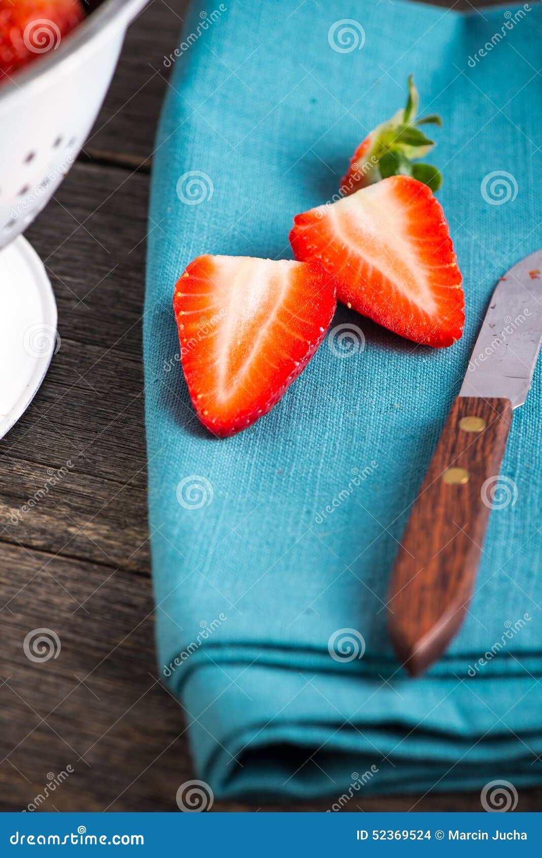 Fresh Strawberry Cut in Half Stock Photo - Image of strawberry, juicy ...