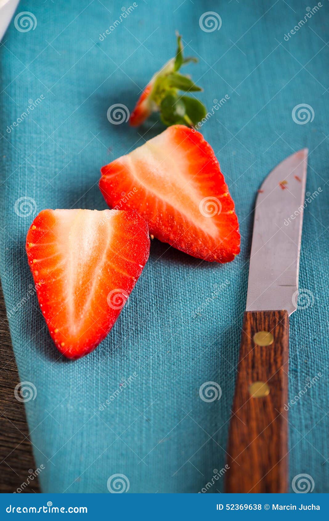 Fresh Strawberry Cut in Half Stock Photo - Image of strawberry, health ...