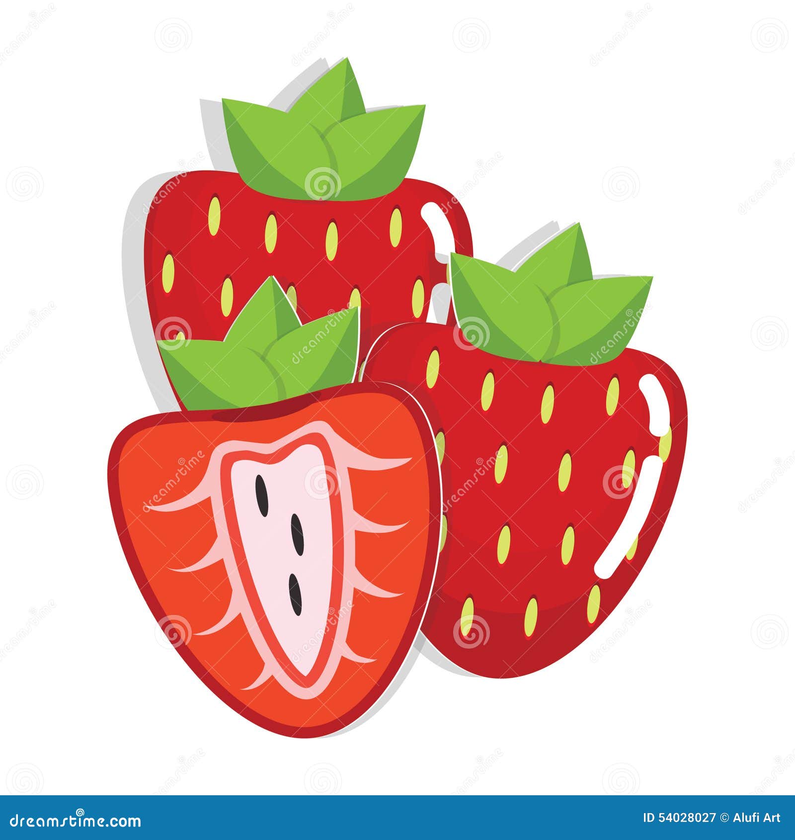Strawberry Fruit Clipart Set. Hand Drawn Watercolor Illustration ...