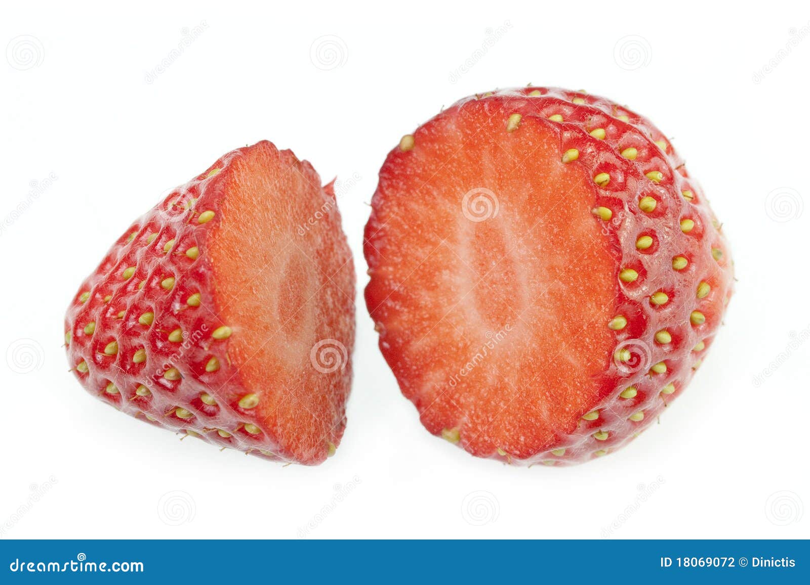 Fresh Strawberry Fruit Cut in Half Isolated White Stock Photo - Image ...