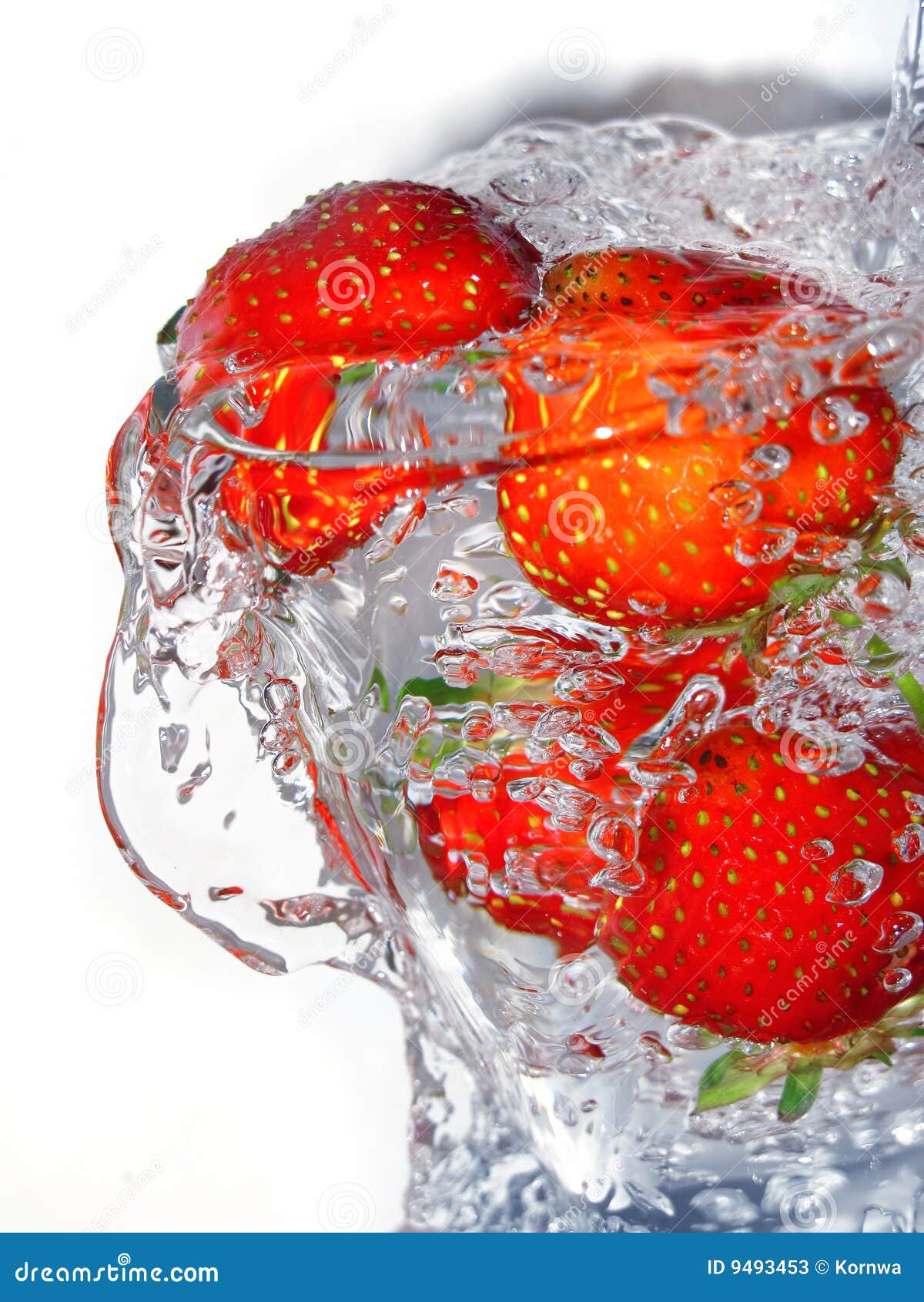 Fresh Strawberry Dropped Into Water With Splash On Black Backgrounds ...