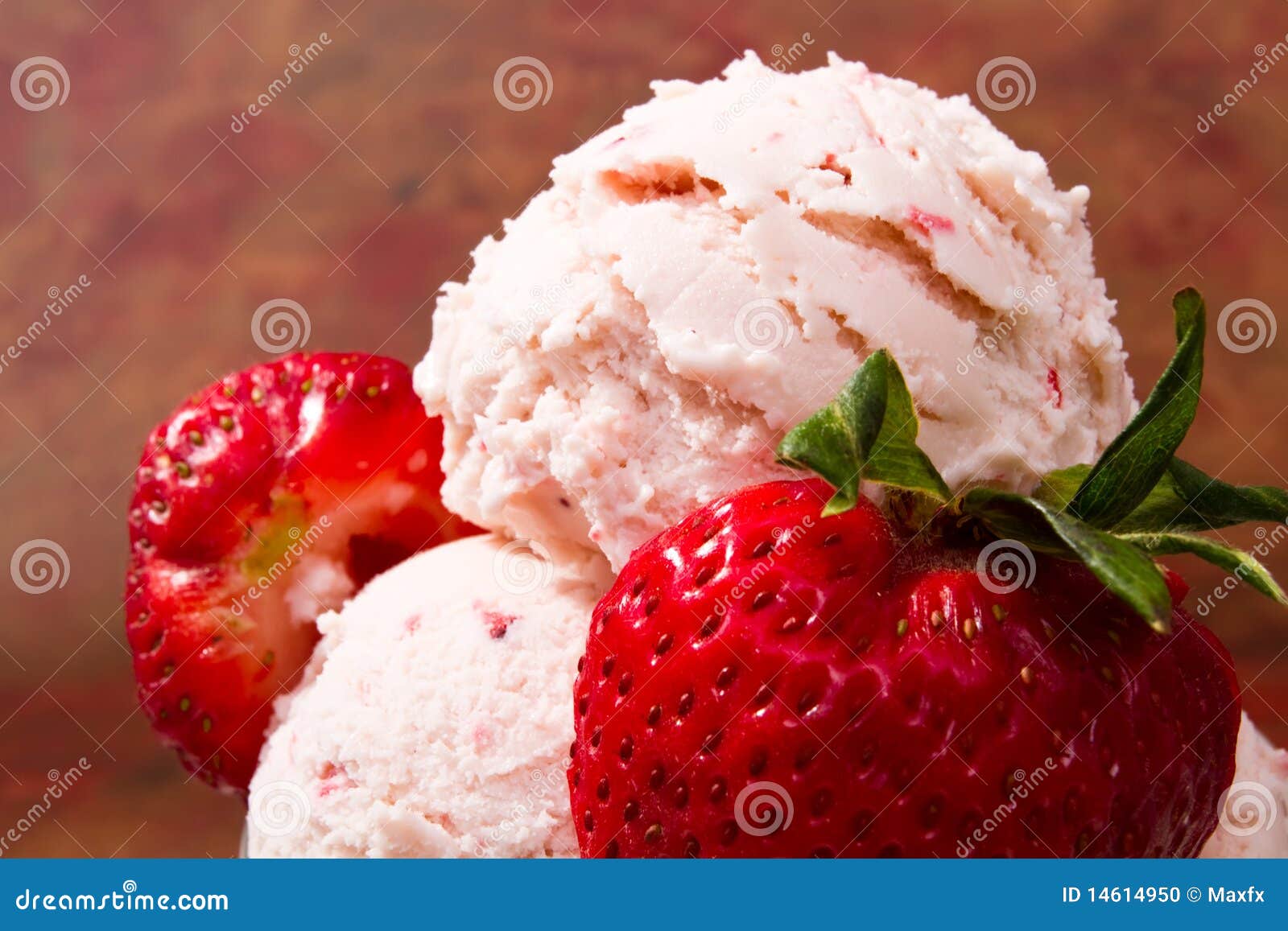 Fresh strawberry ice cream stock photo. Image of sweet - 14614950