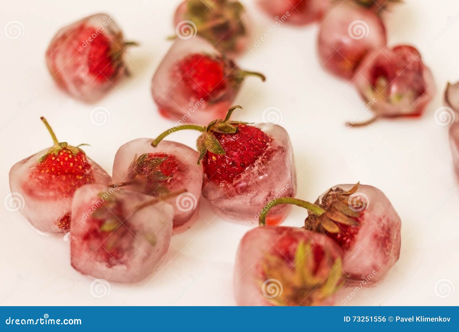 Fresh Strawberry in Ice Cube Inside Stock Photo - Image of fresh ...