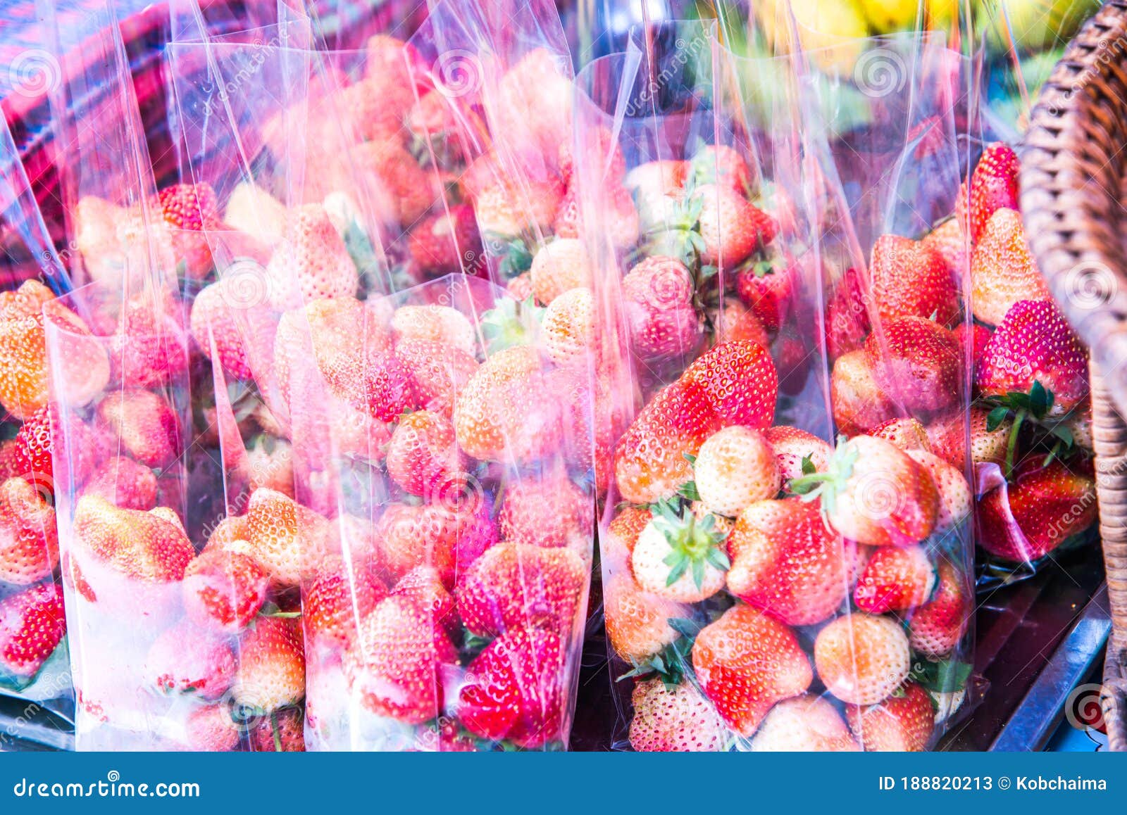 Fresh Strawberry in Plastic Bag Stock Image - Image of macro ...