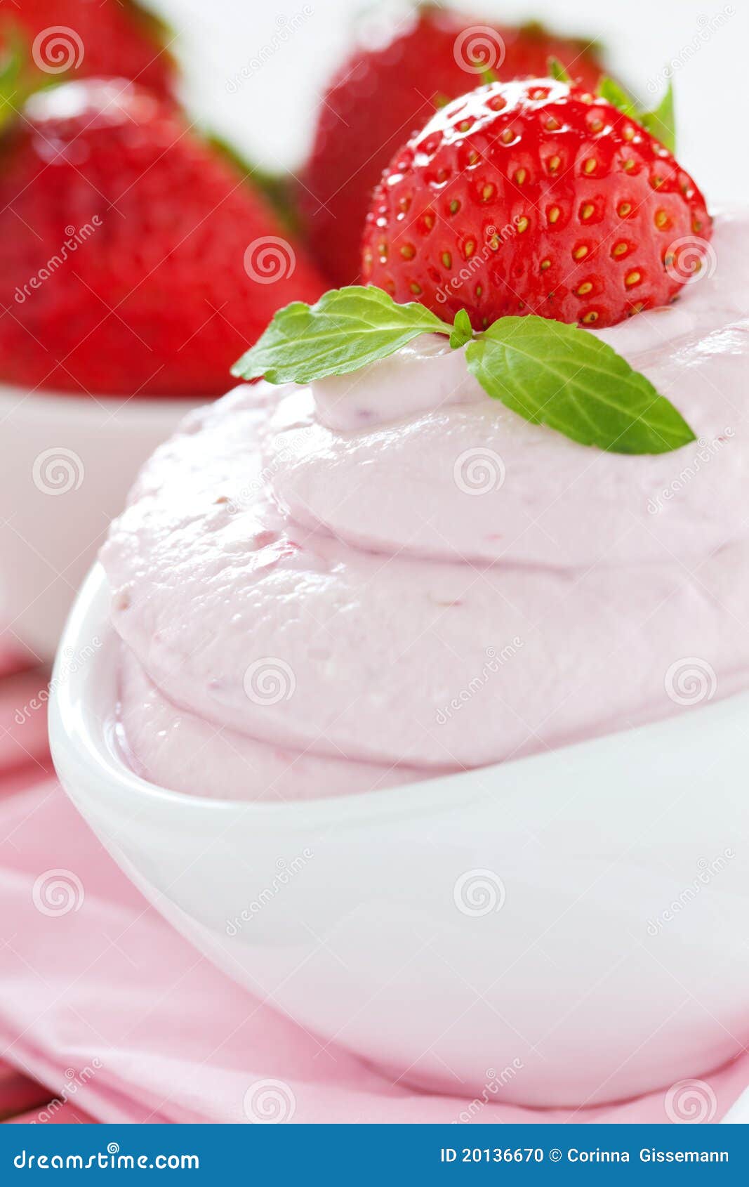 Fresh strawberry quark stock photo. Image of quark, dinner - 20136670