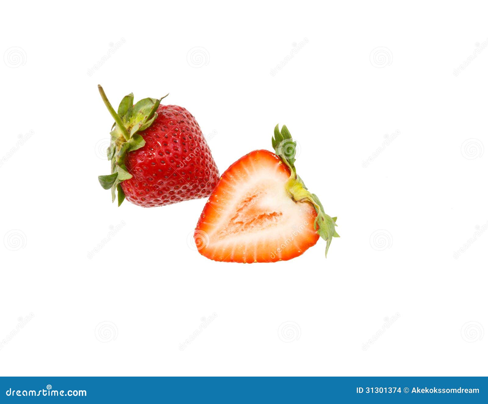 Fresh Strawberry Slice Isolated on White Background Stock Photo - Image ...