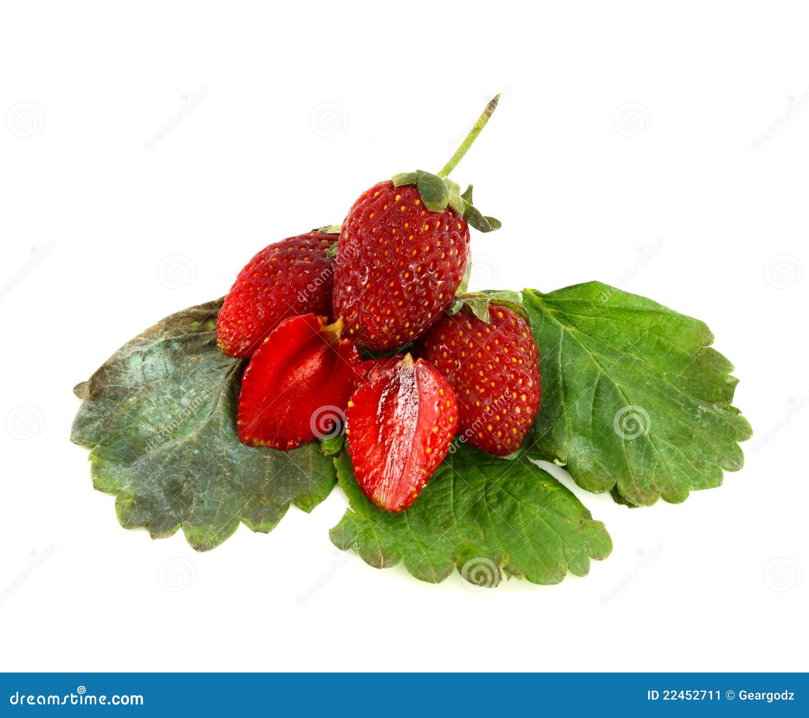 Fresh Strawberry and Two Halves Stock Image - Image of natural, closeup ...