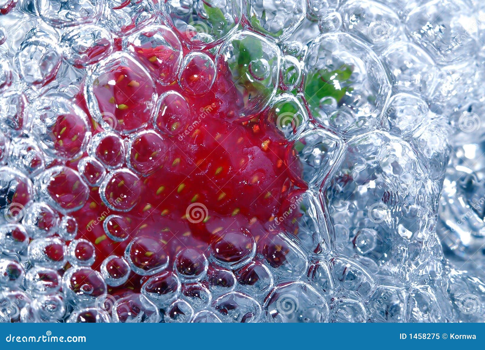 Fresh strawberry in water stock image. Image of strawberry - 1458275