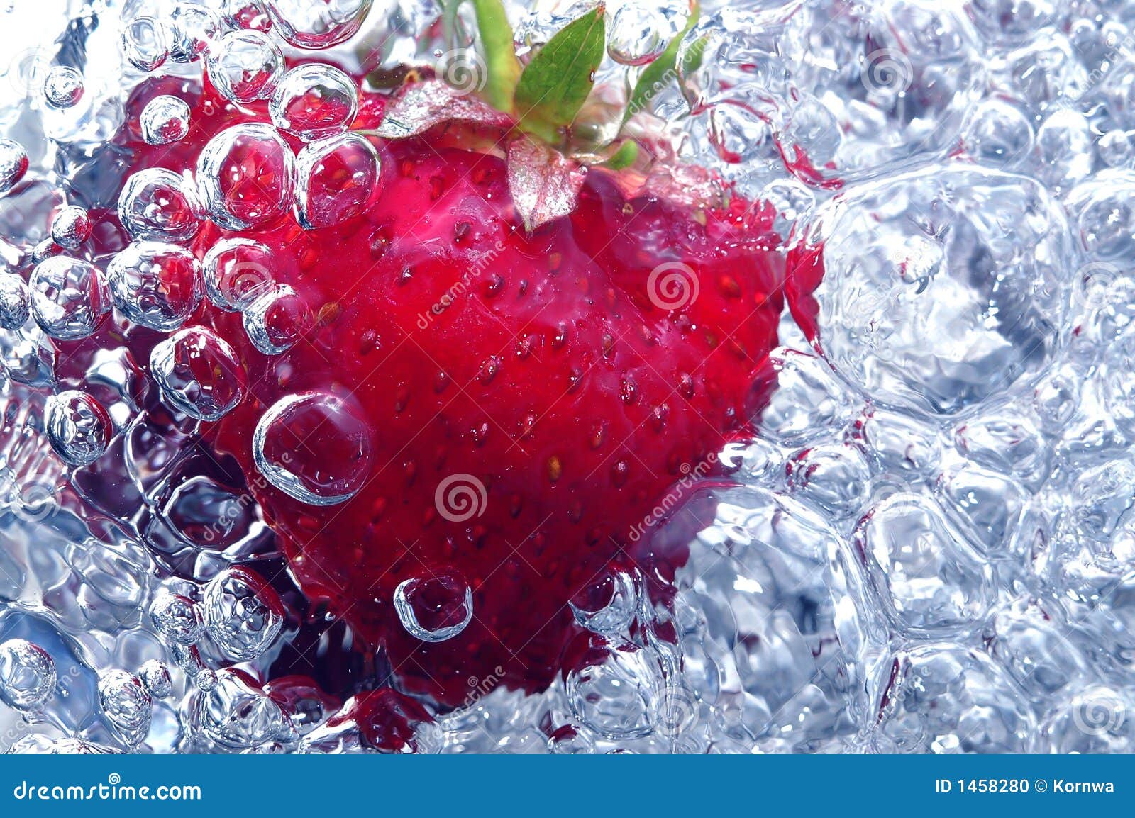 Fresh strawberry in water stock photo. Image of water - 1458280