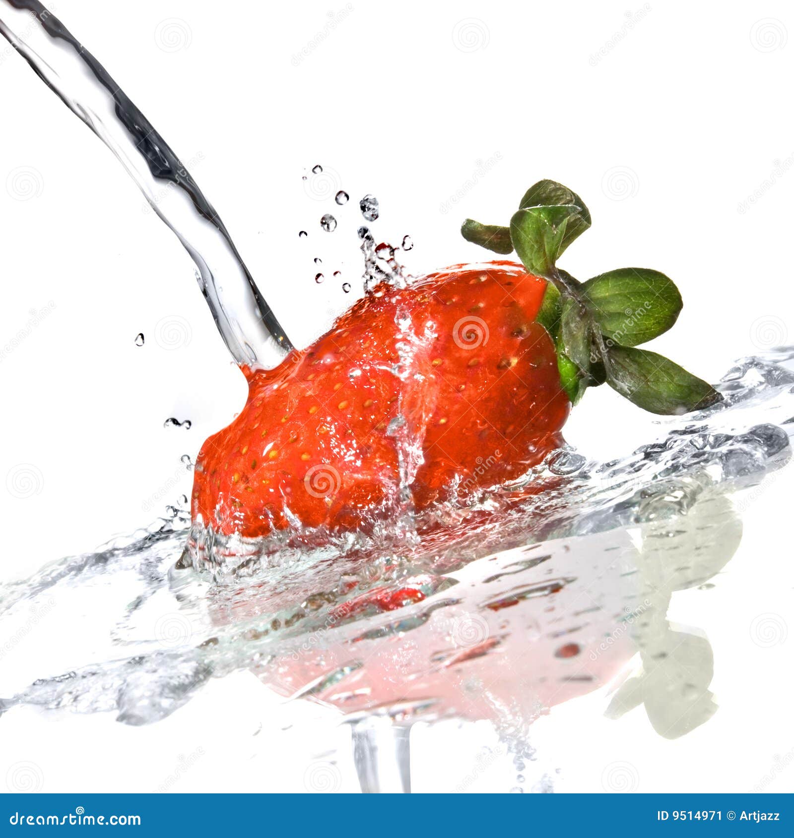 Fresh Strawberry and Water Splash Stock Image - Image of falling, food ...