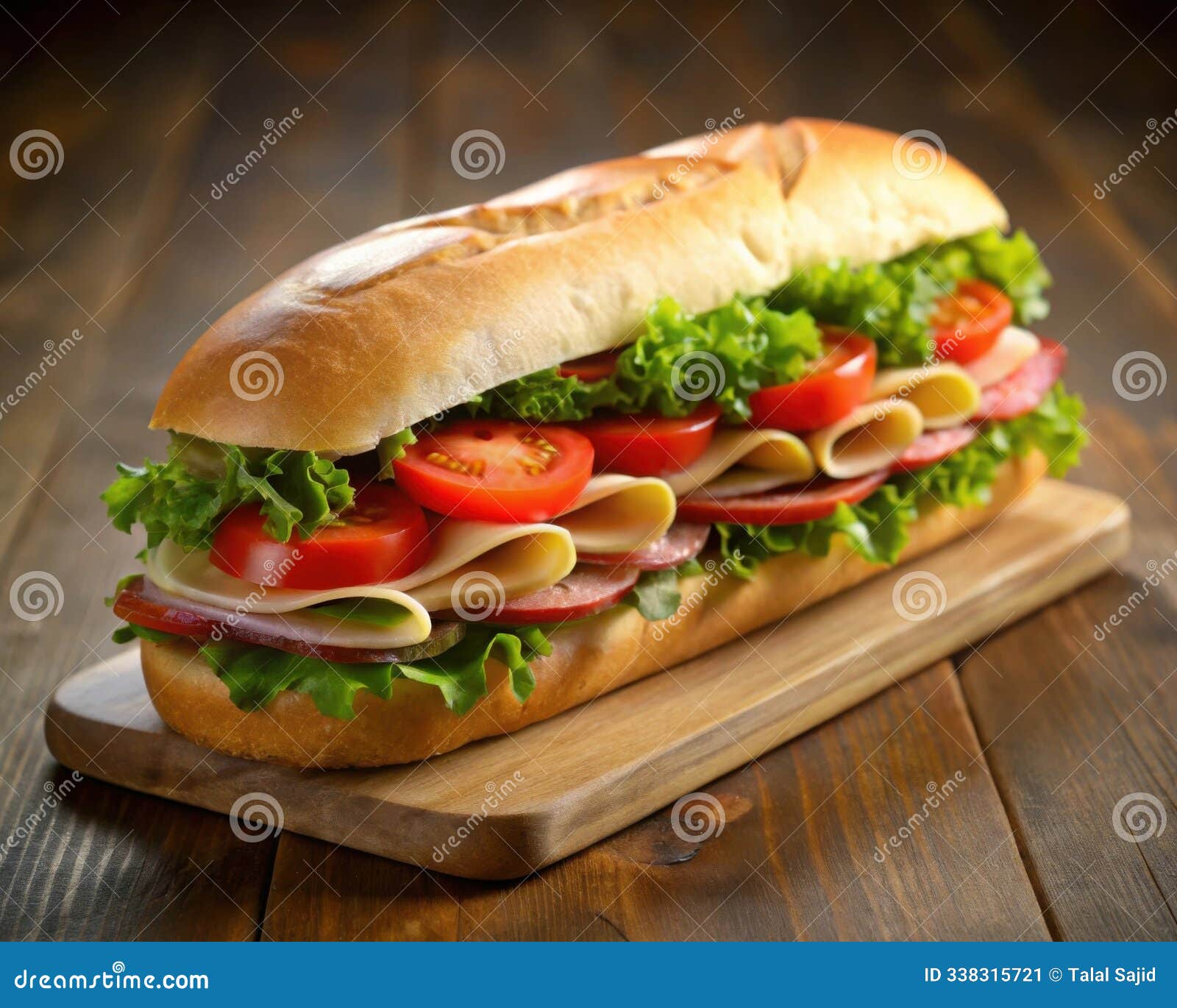 A Fresh Stuffed Sub Sandwich with Minimal Garnishes Stock Image - Image ...