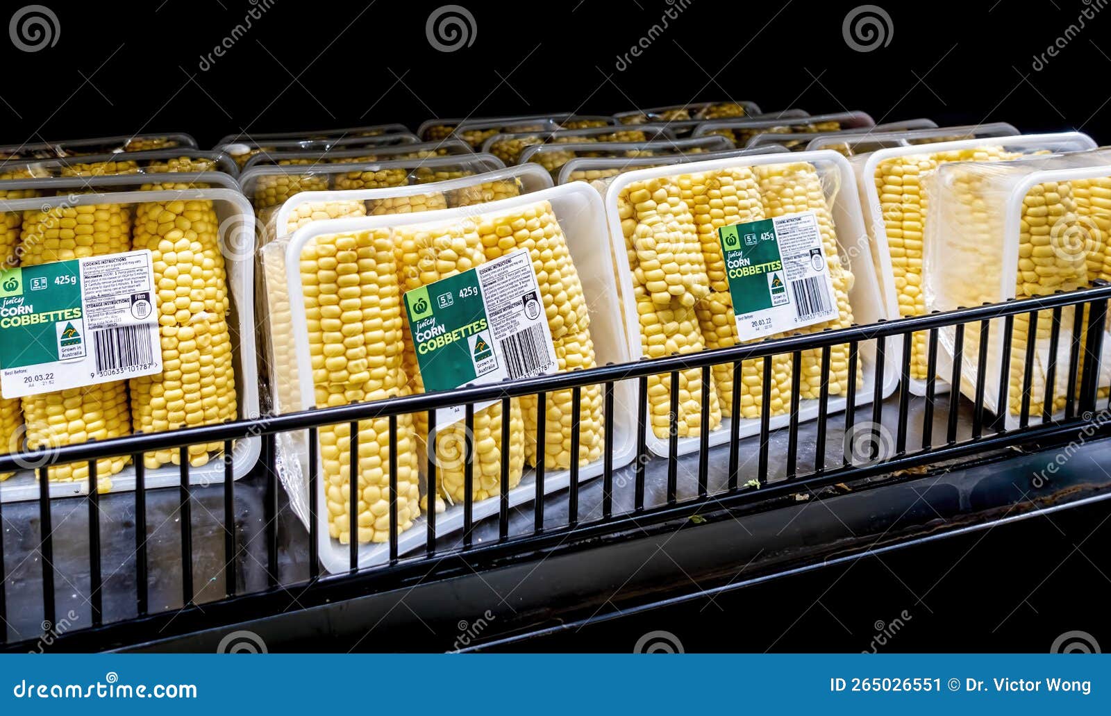 Fresh Succulent Mini Corn Cobs Cobbettes Packaged in Plastic Containers ...