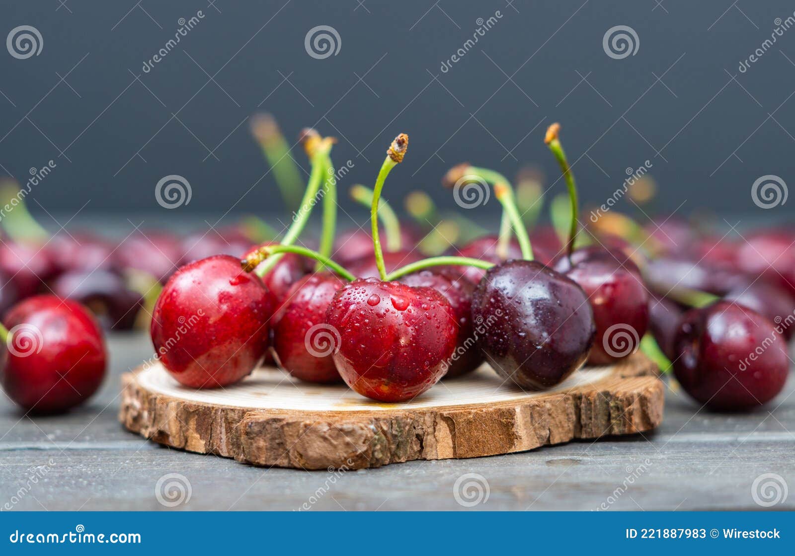 Fresh summer cherries stock image. Image of feeding - 221887983