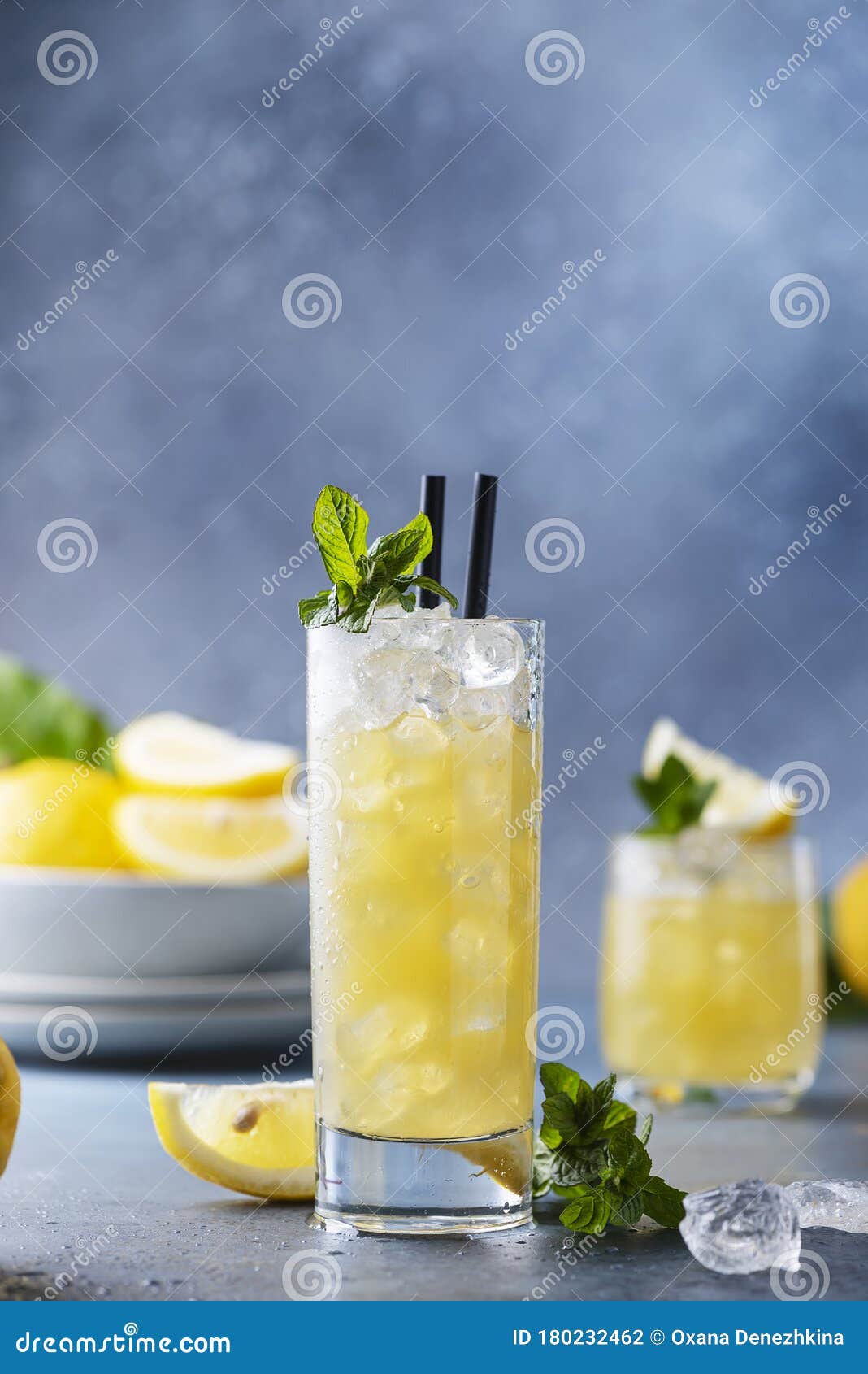 Fresh Summer Cocktail with Lemons Stock Photo - Image of natural ...