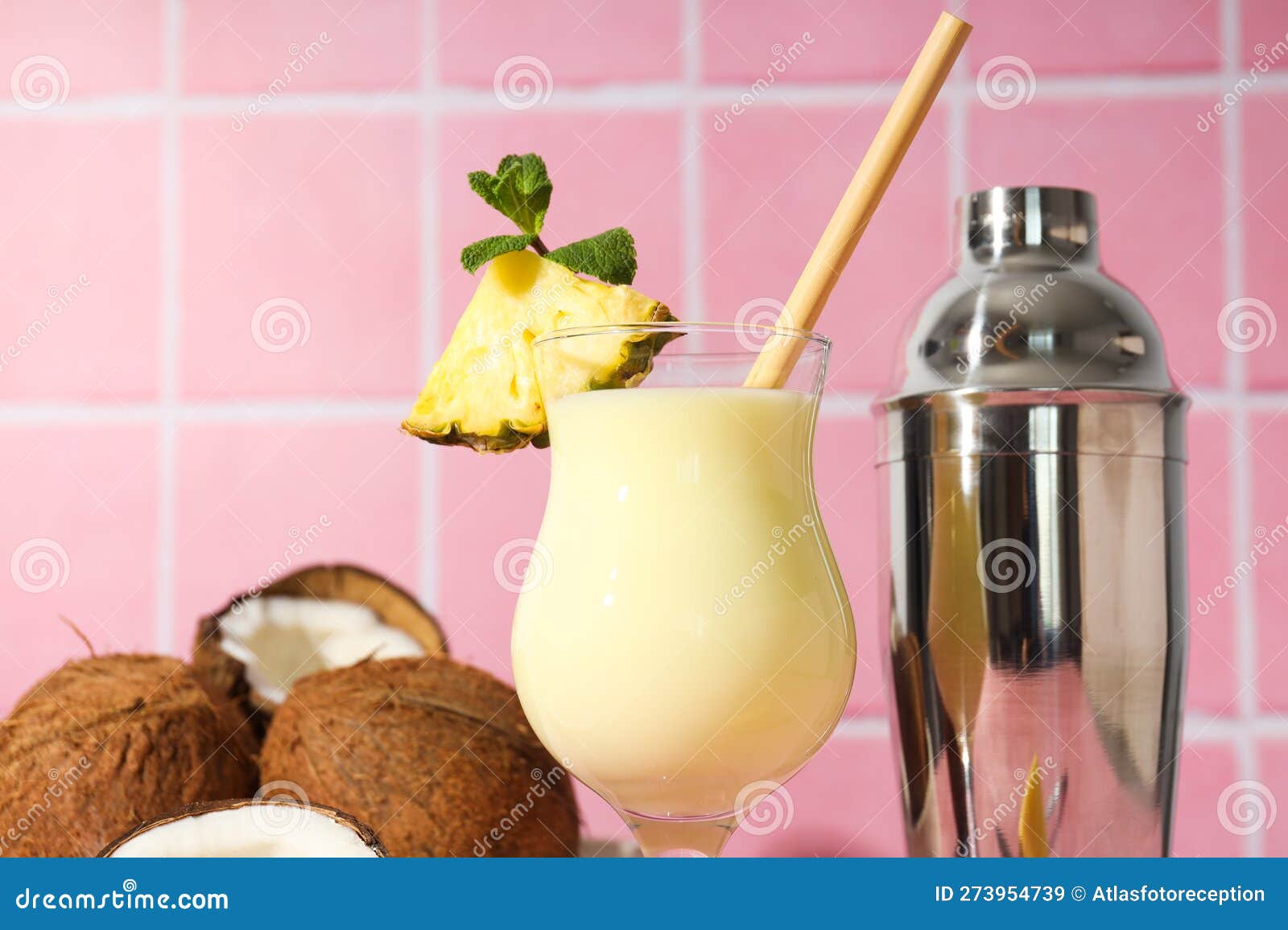 Fresh Summer Cocktail - Pina Colada, Fresh Summer Drink Concept Stock ...