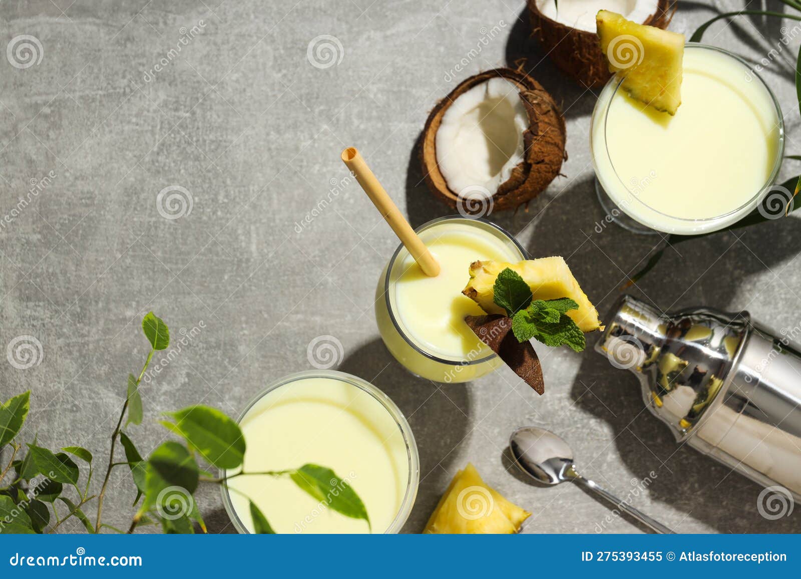 Fresh Summer Cocktail - Pina Colada, Fresh Summer Drink Concept Stock ...