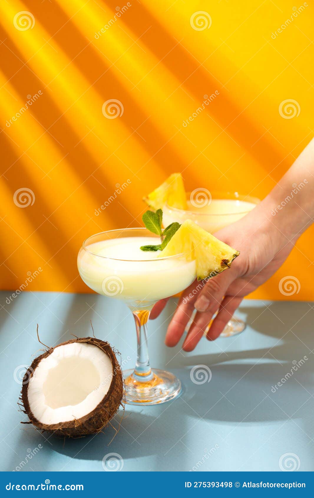 Fresh Summer Cocktail - Pina Colada, Fresh Summer Drink Concept Stock ...