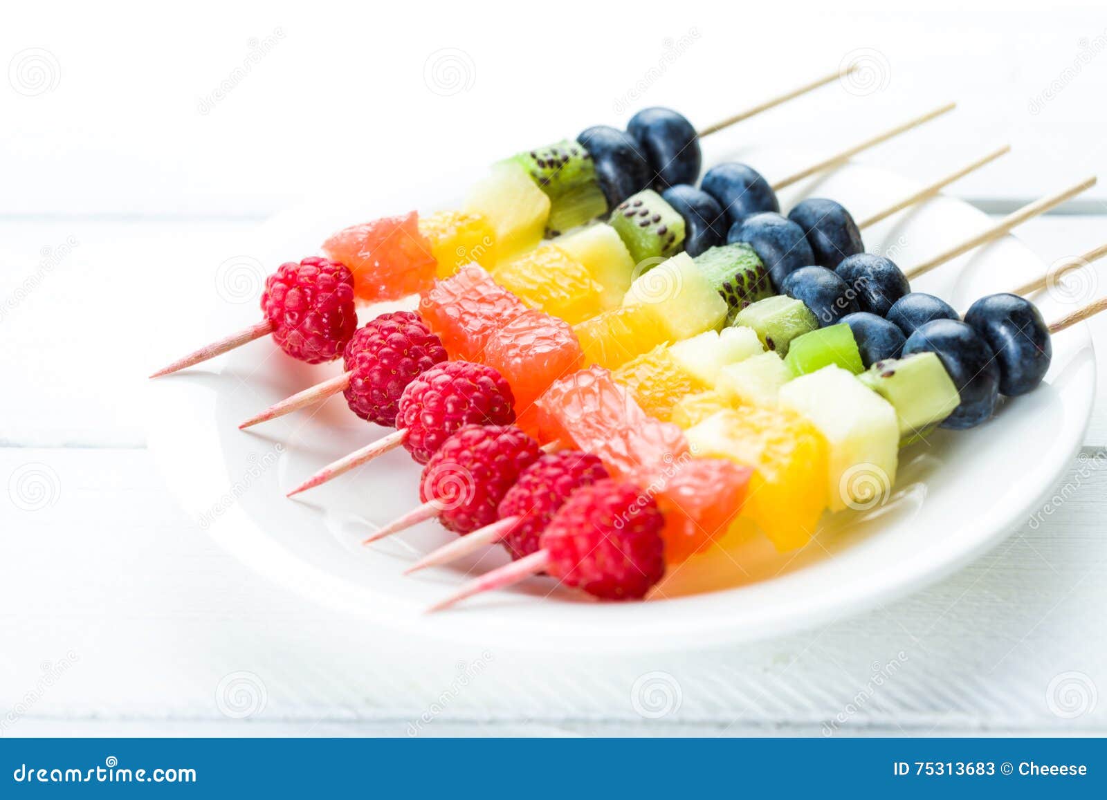 Fresh Summer Fruits on Sticks Stock Image - Image of health, juicy ...