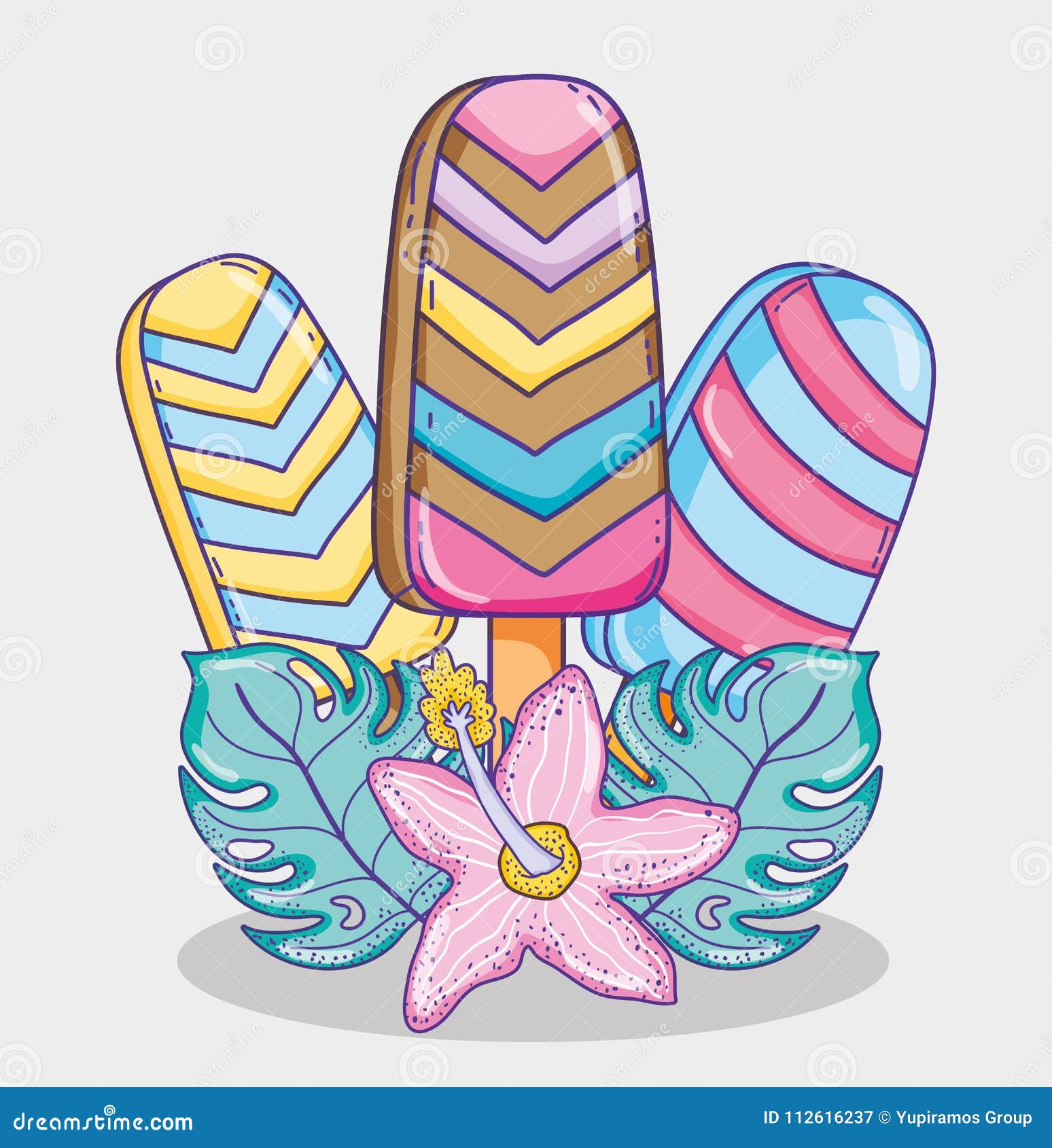 So fresh summer popsicles stock vector. Illustration of light - 112616237