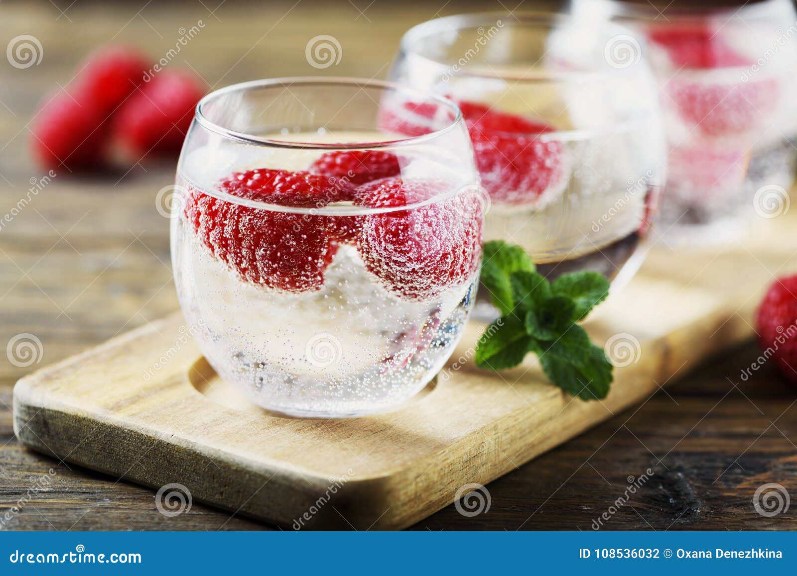 Fresh Summer Soda Cocktail with Raspberry Stock Photo - Image of juicy ...