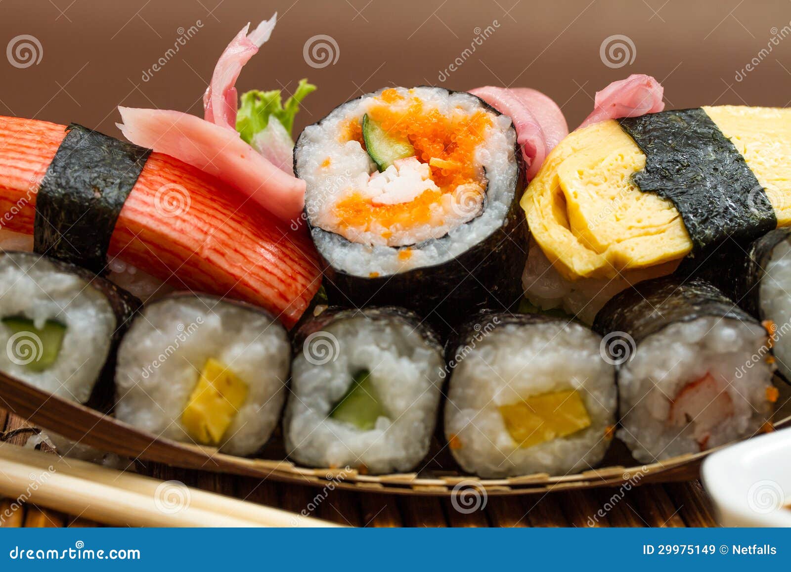 Yummy Fresh Sushi rolls stock image. Image of meal, shrimp - 29975149