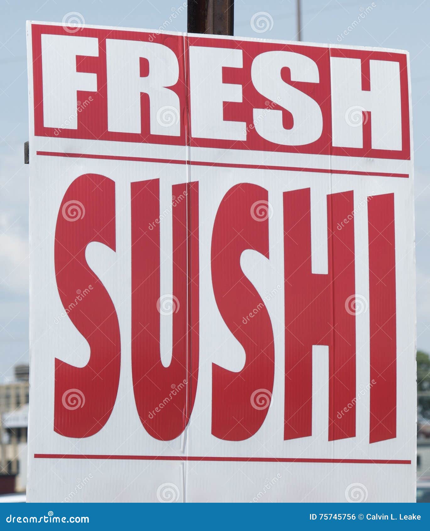 Fresh Sushi Sign stock photo. Image of fare, california - 75745756