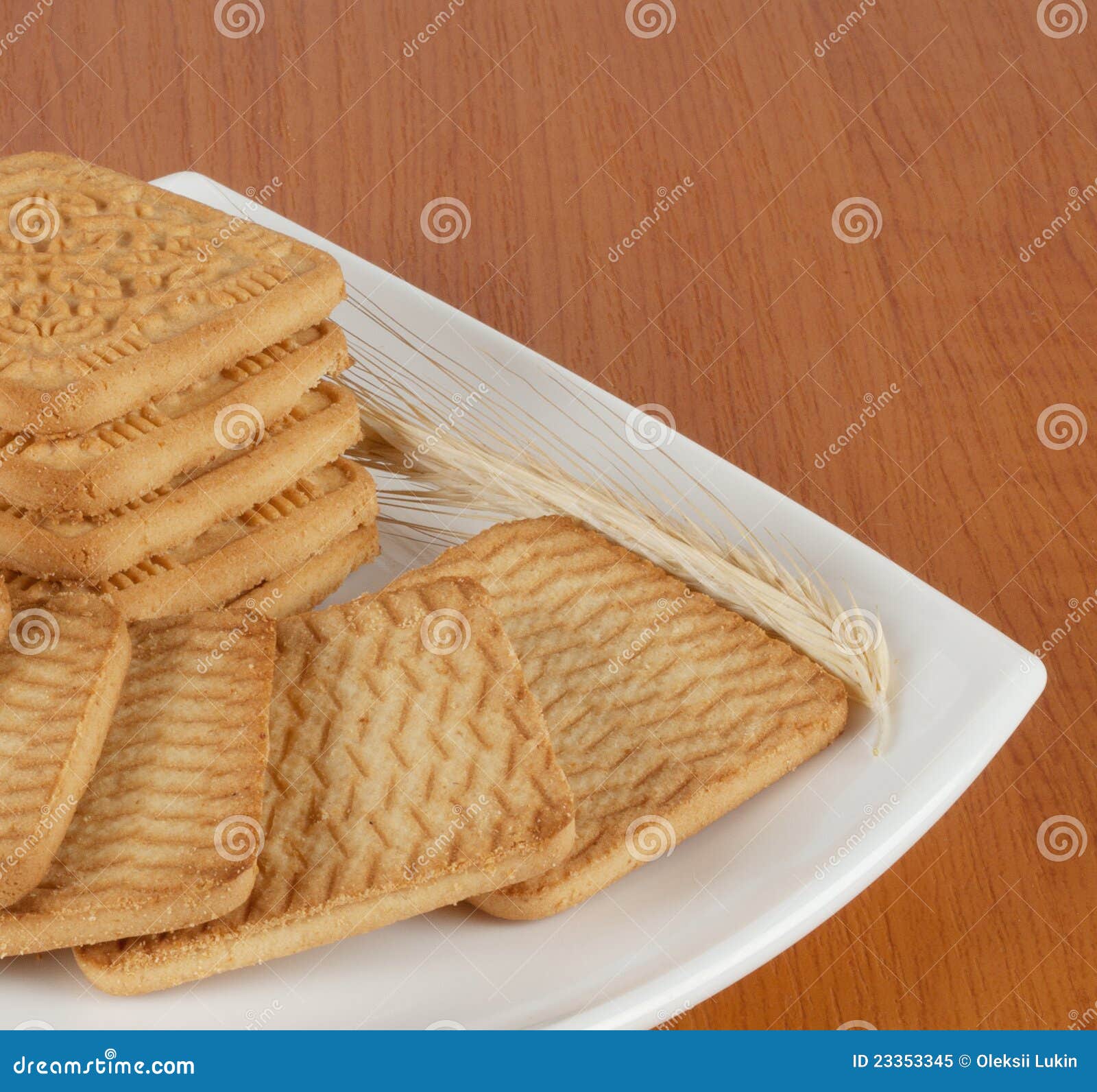 Fresh Sweet Biscuits on a Plate Stock Image - Image of clipping, baking ...