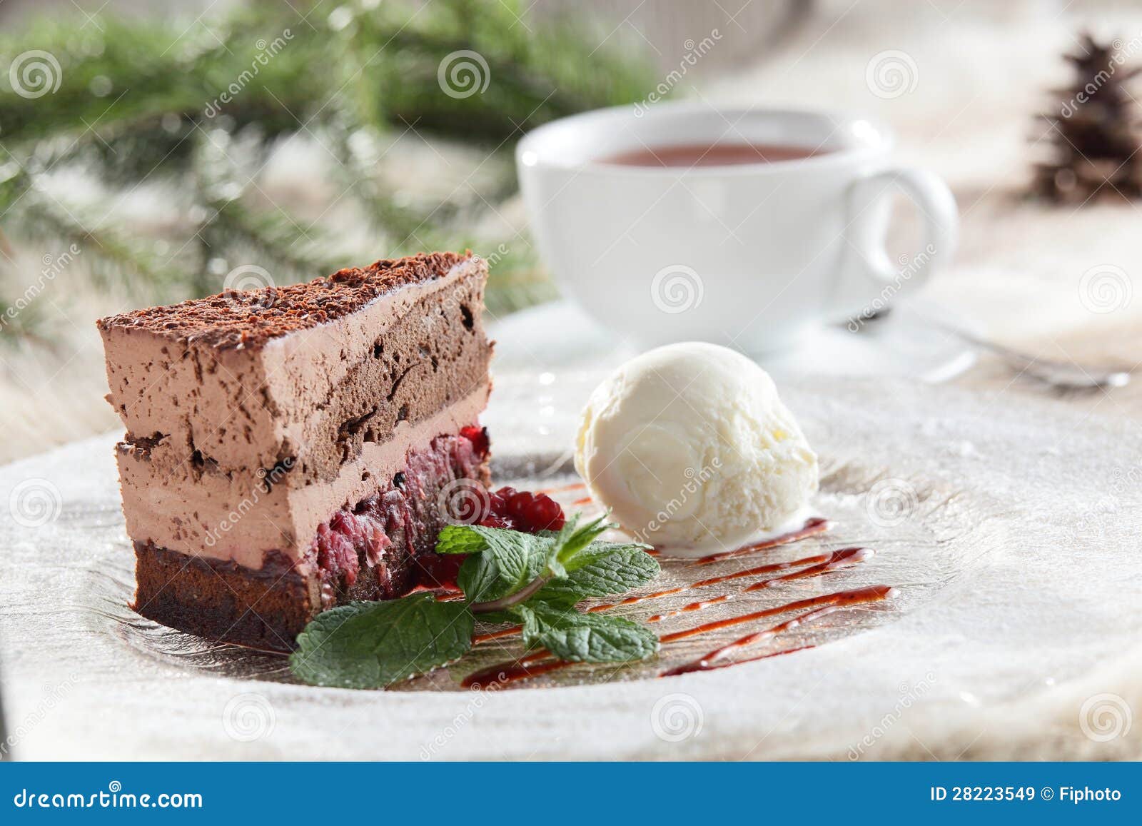 Fresh and Sweet Cake on Dish Stock Image - Image of cooking, diet: 28223549