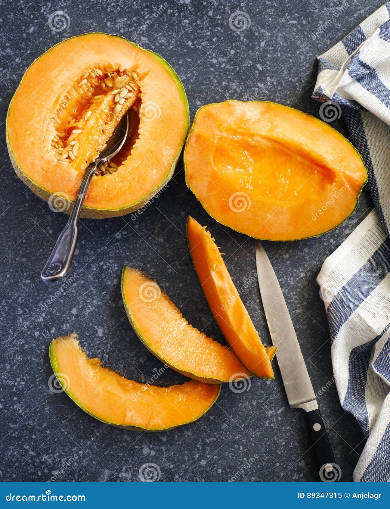 Fresh sweet orange melon stock image. Image of honey - 89347315