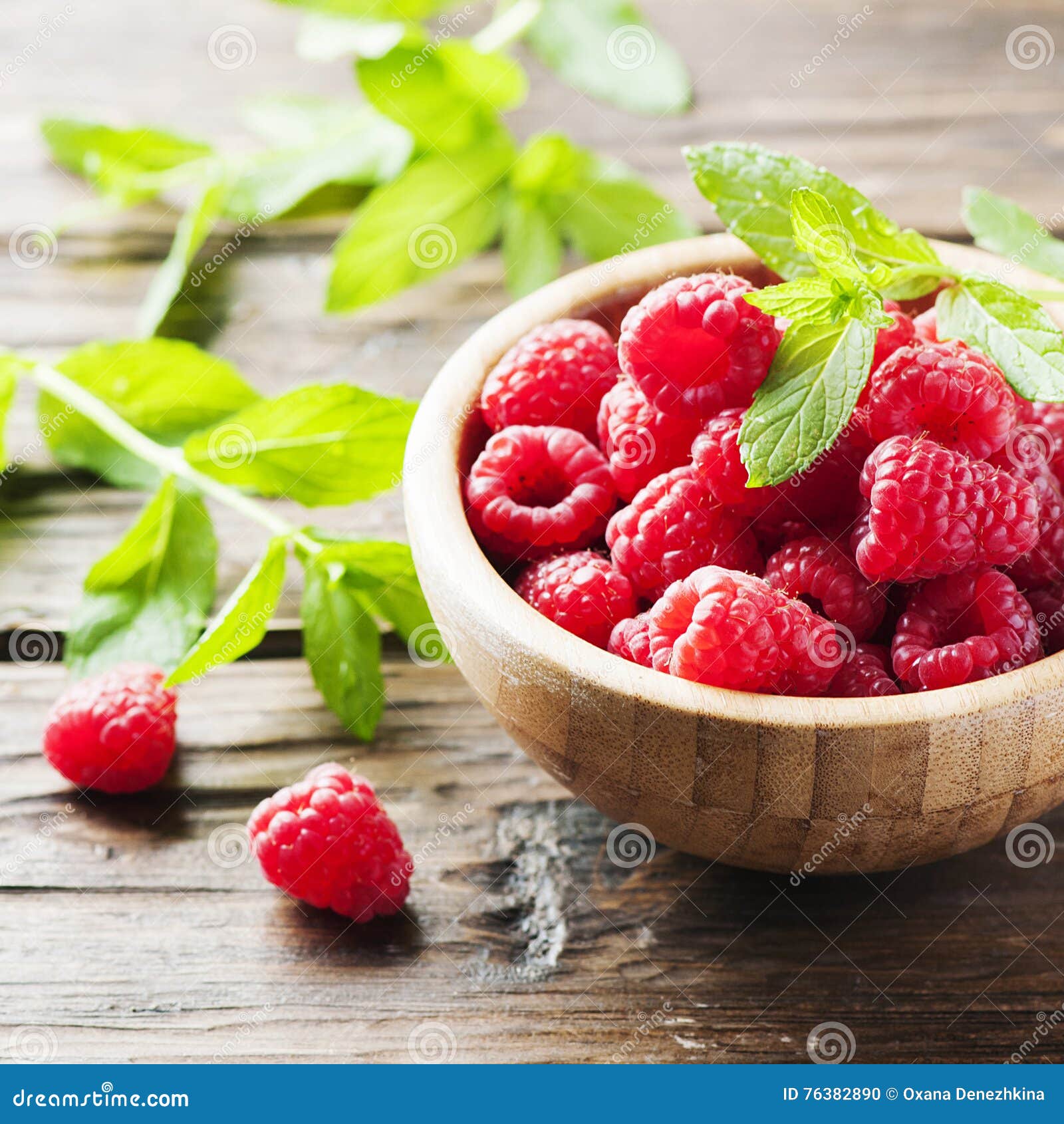 Fresh Sweet Raspberry on the Wooden Table Stock Photo - Image of studio ...