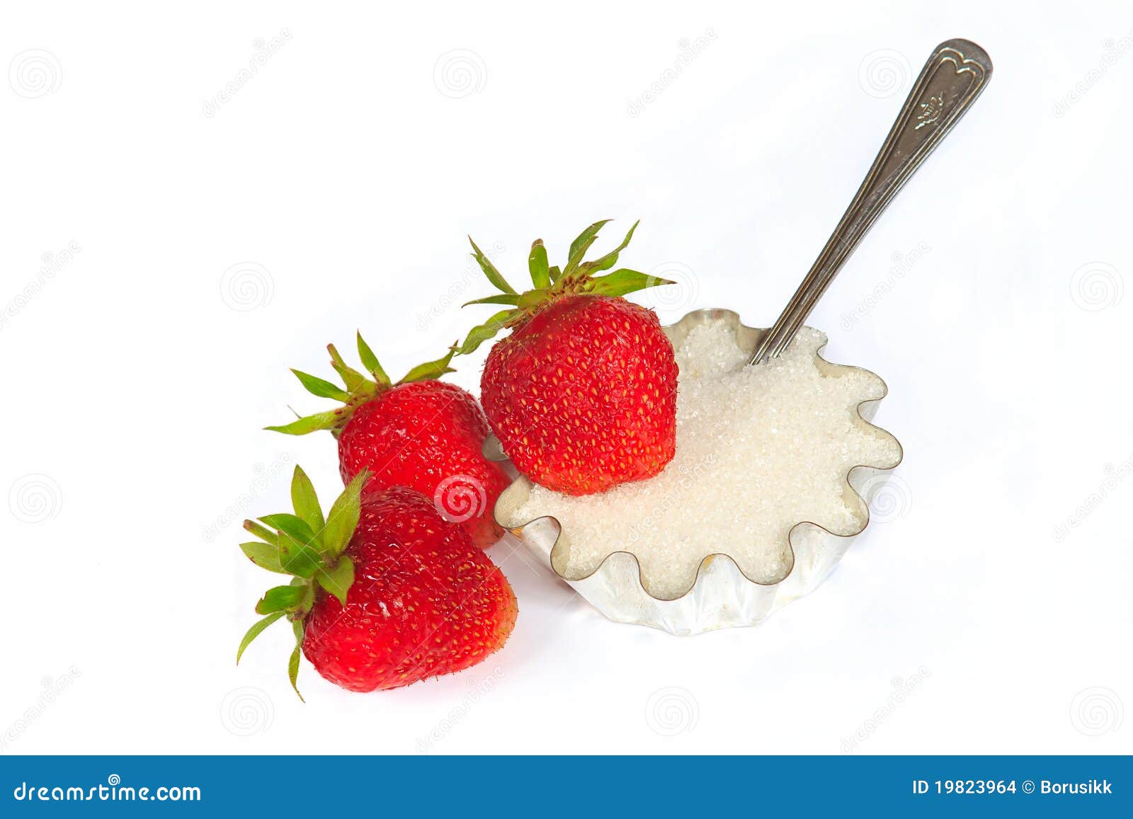 The Fresh Sweet Red Strawberry with Sugar Stock Photo - Image of sweet ...