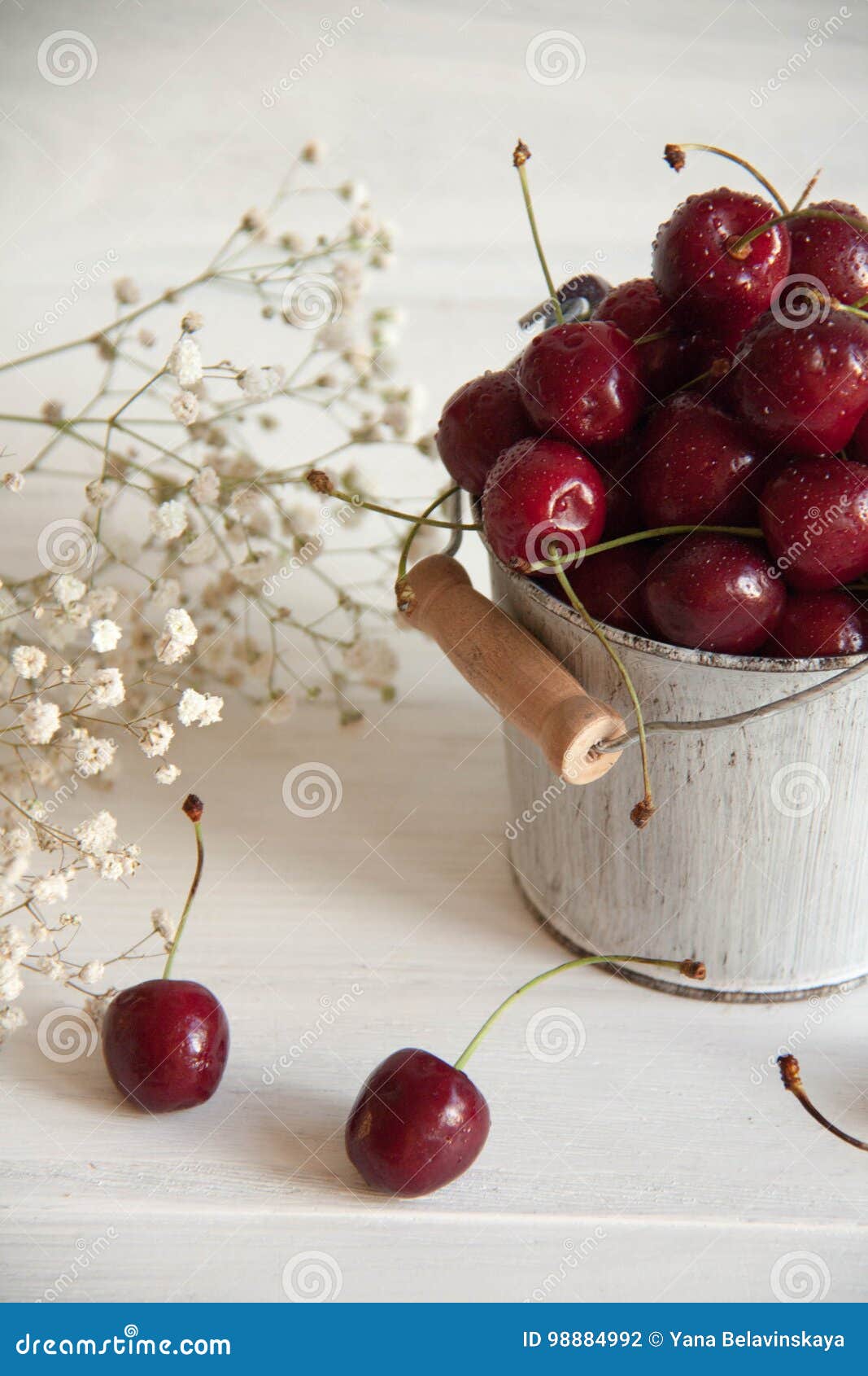 Fresh summer cherry stock photo. Image of bright, foodlovers - 98884992
