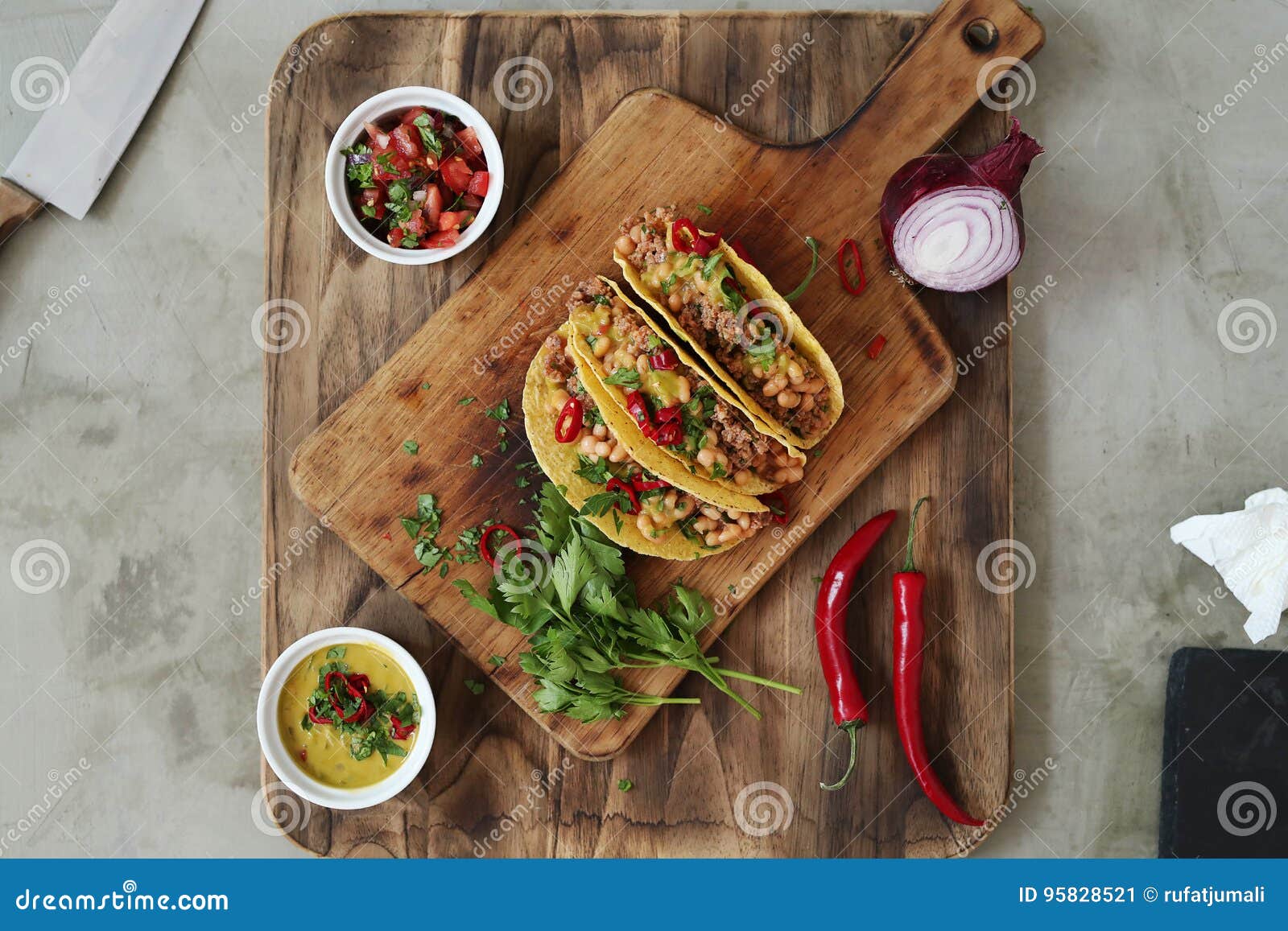 Fresh taco stock image. Image of background, meal, meat - 95828521