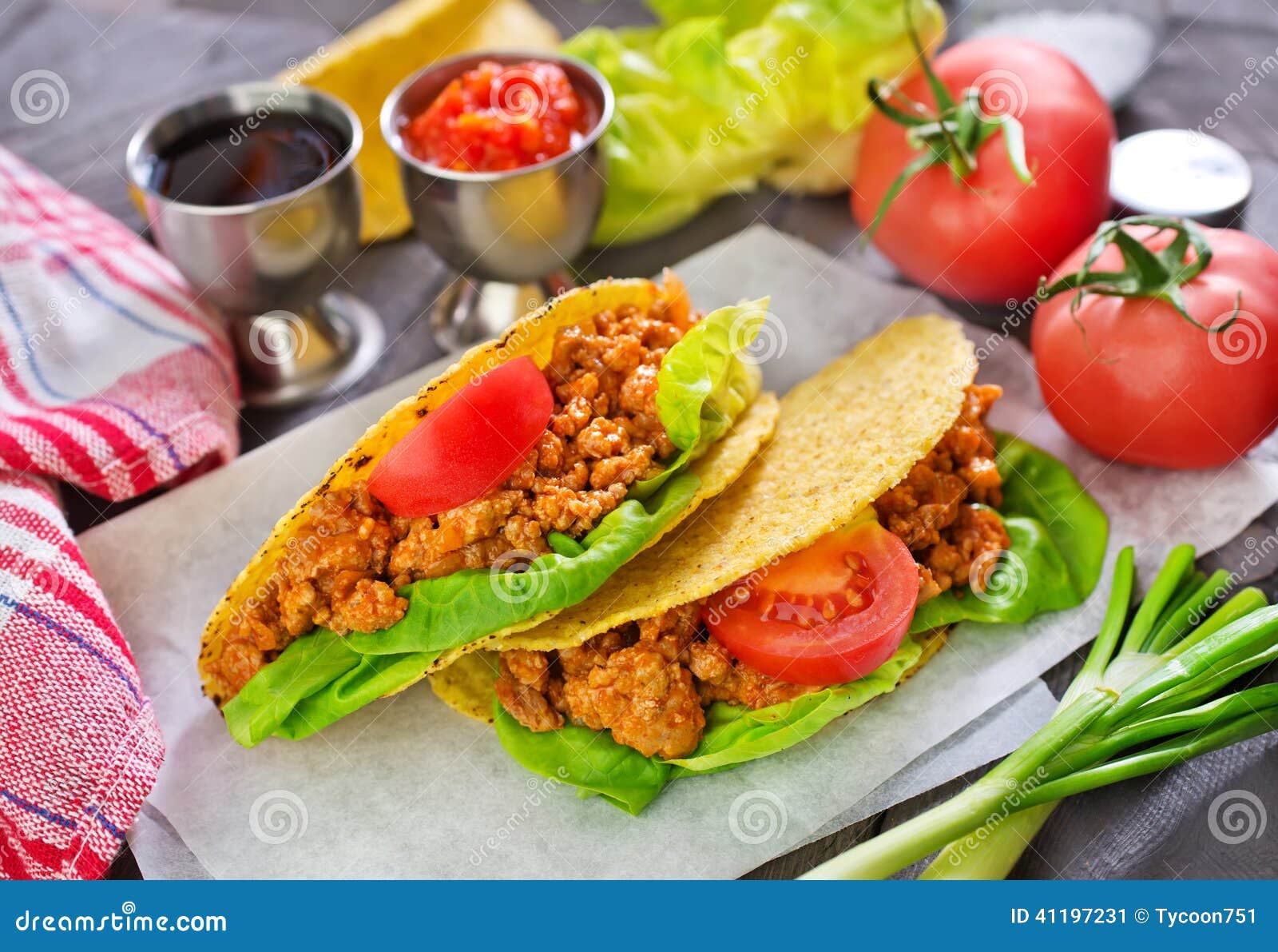 Fresh tacos stock image. Image of beef, colorful, latin - 41197231