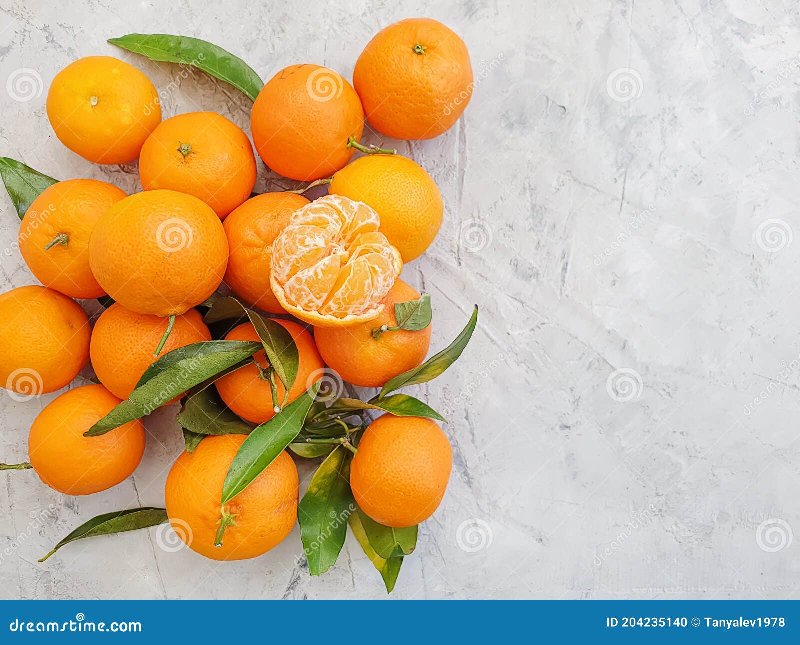 Fresh Tangerines Concrete Background Vitamin Healthy Stock Photo ...