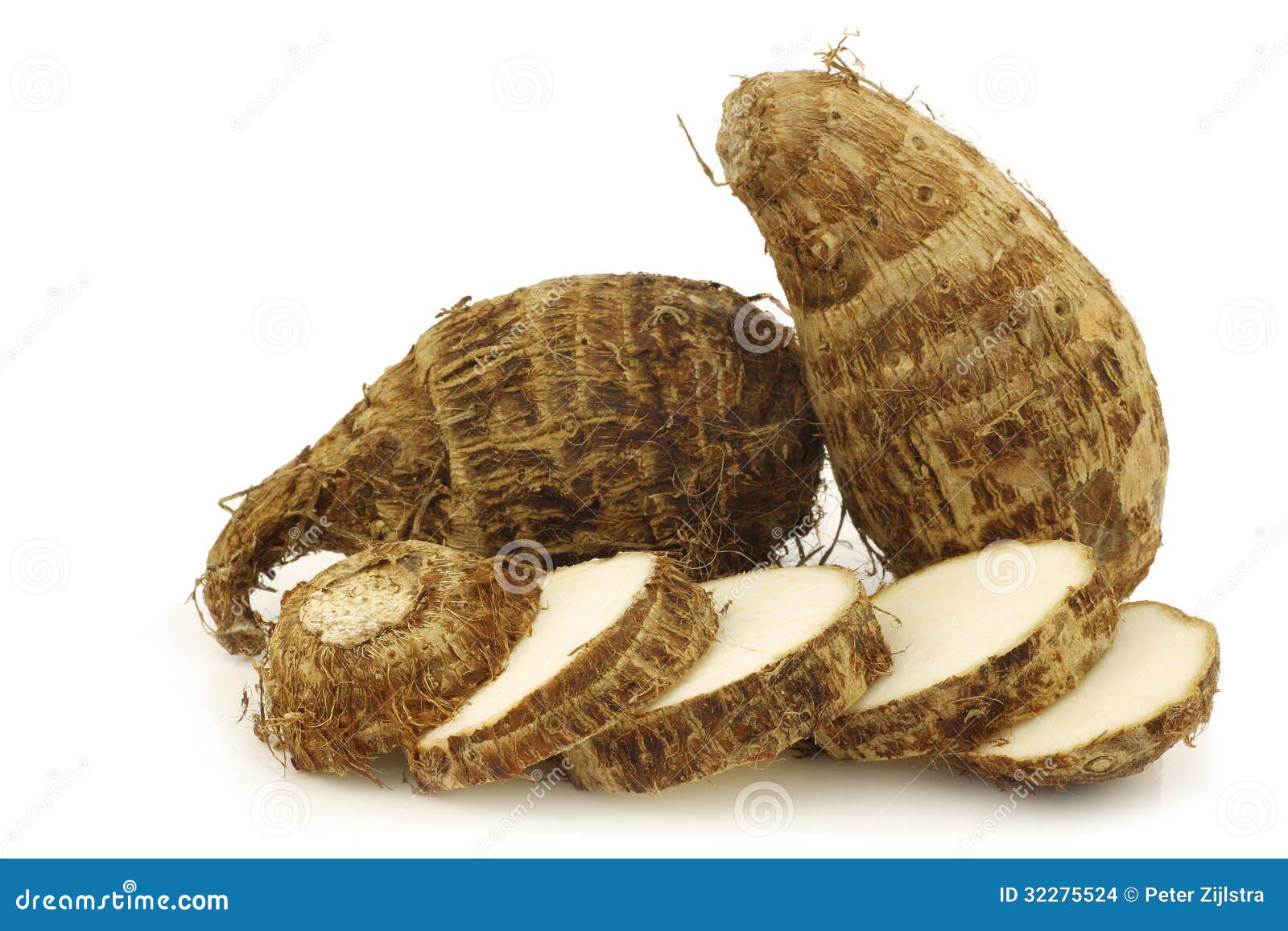 Fresh Taro. Taro Sliced In Half Cut. Isolated On White Background Stock ...