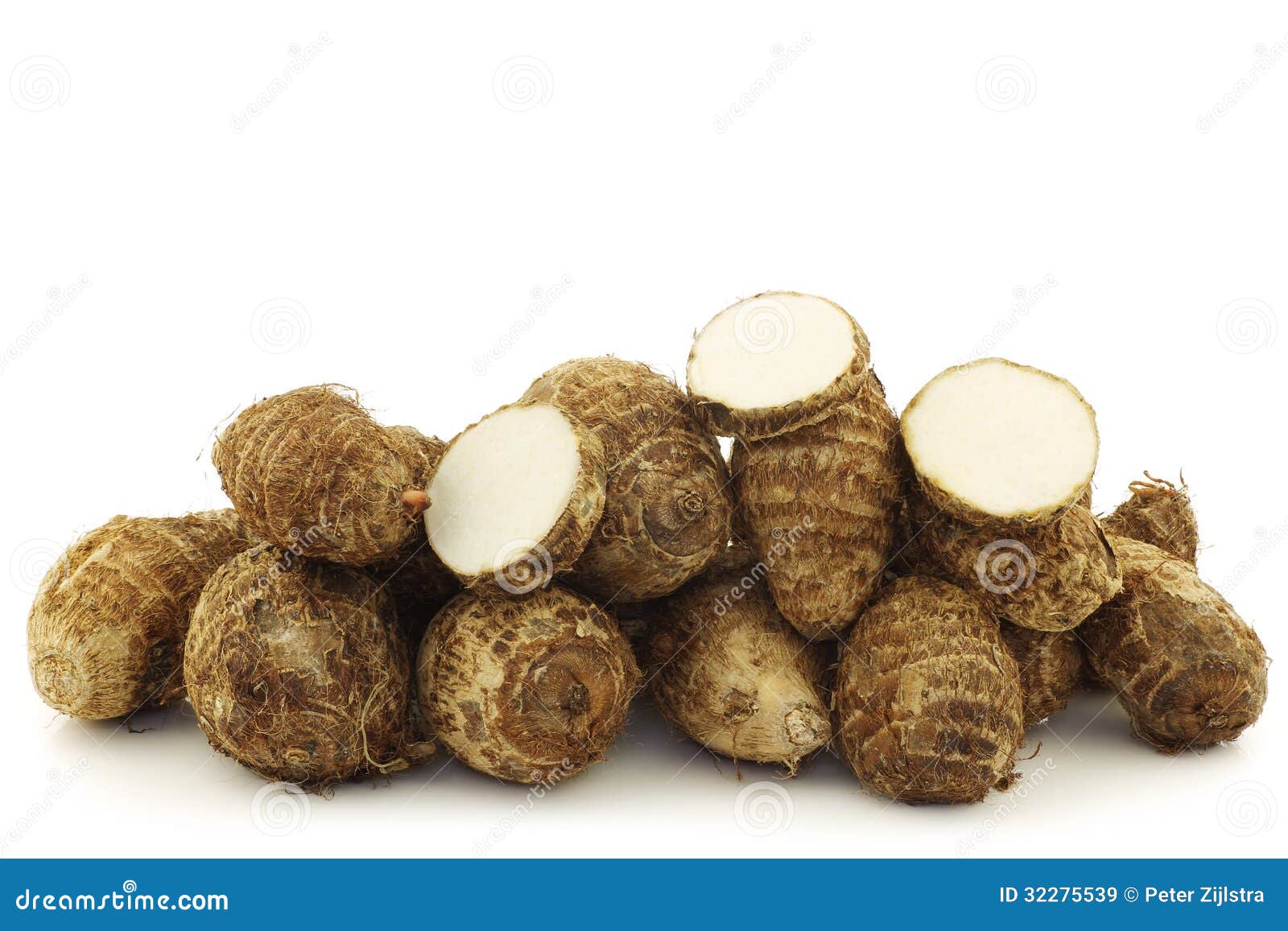 Two Cut Fresh Taro Root (colocasia) Royalty-Free Stock Photography ...