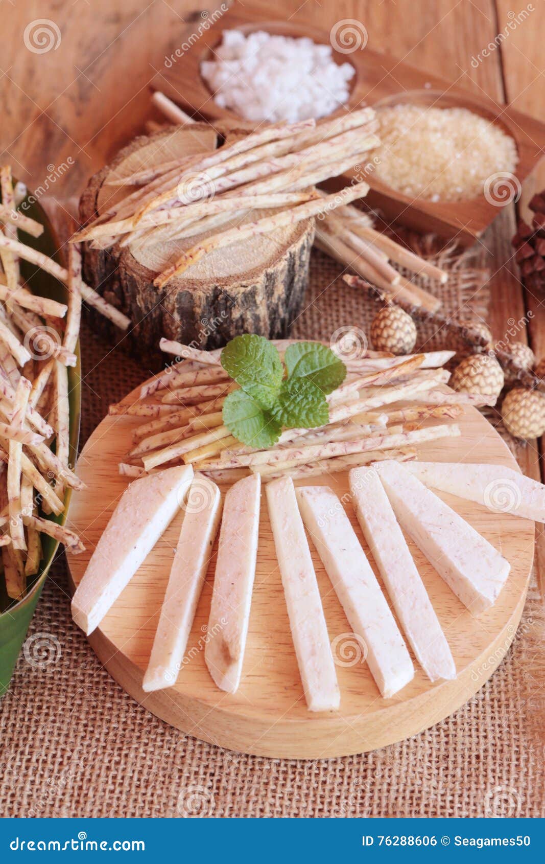 Fresh Taro and Taro Stick with Salt. Stock Photo - Image of chinese ...