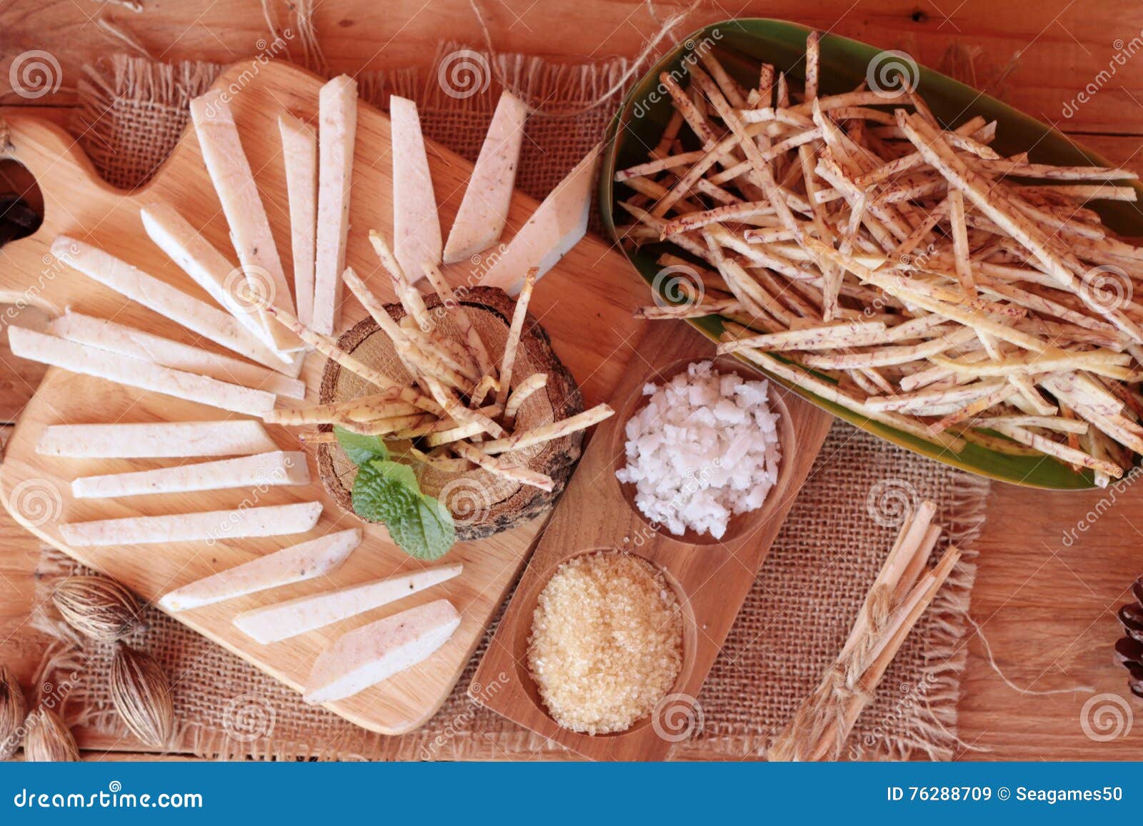 Fresh Taro and Taro Stick with Salt. Stock Image - Image of chinese ...