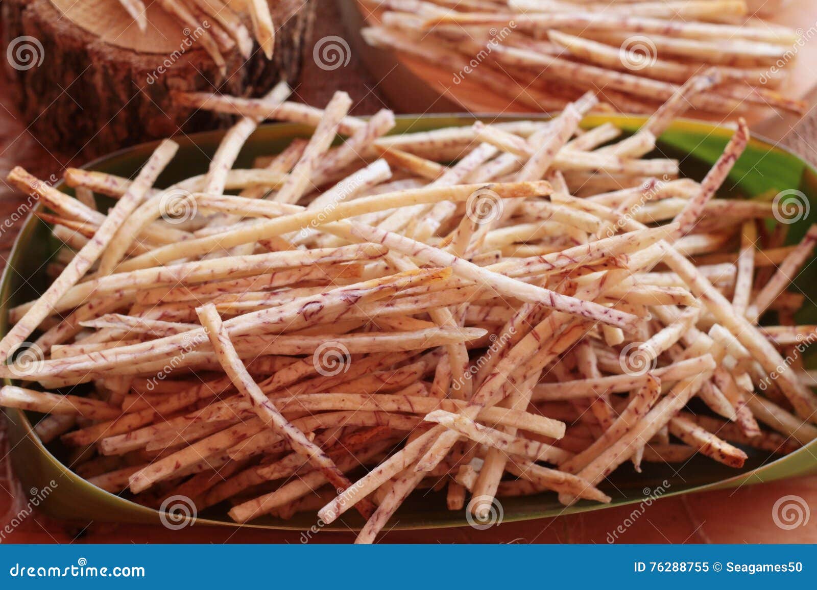 Fresh Taro and Taro Stick with Salt. Stock Image - Image of fried ...