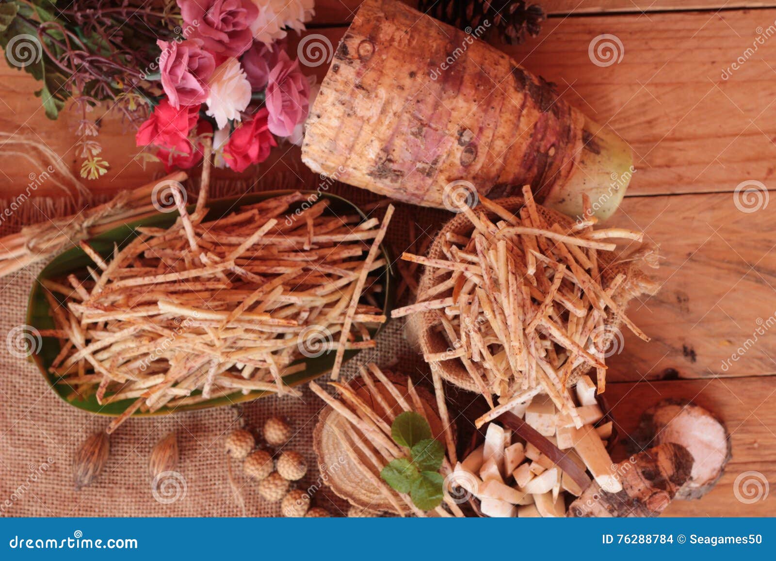 Fresh Taro and Taro Stick with Salt. Stock Photo - Image of chip, stick ...