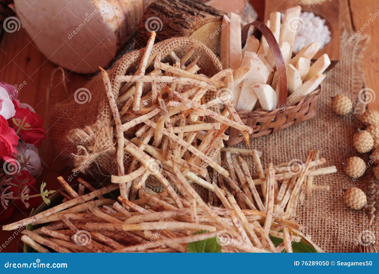 Fresh Taro and Taro Stick with Salt. Stock Photo - Image of fresh, taro ...