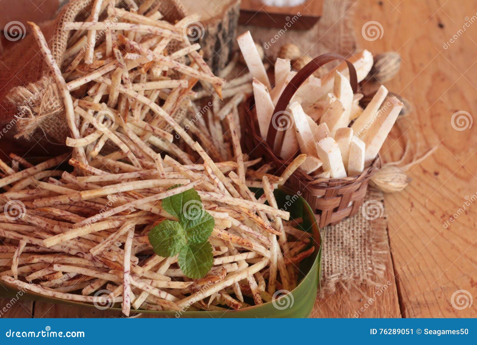 Fresh Taro and Taro Stick with Salt. Stock Image - Image of stick ...
